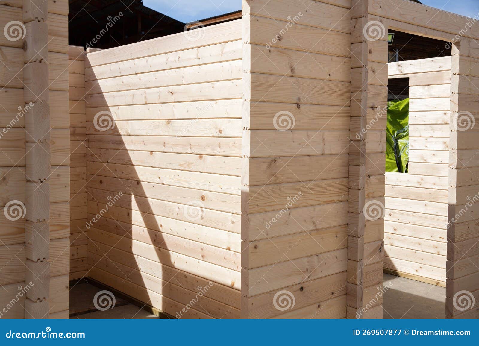 Construction of a New Wooden Building. Stock Image - Image of equipment ...