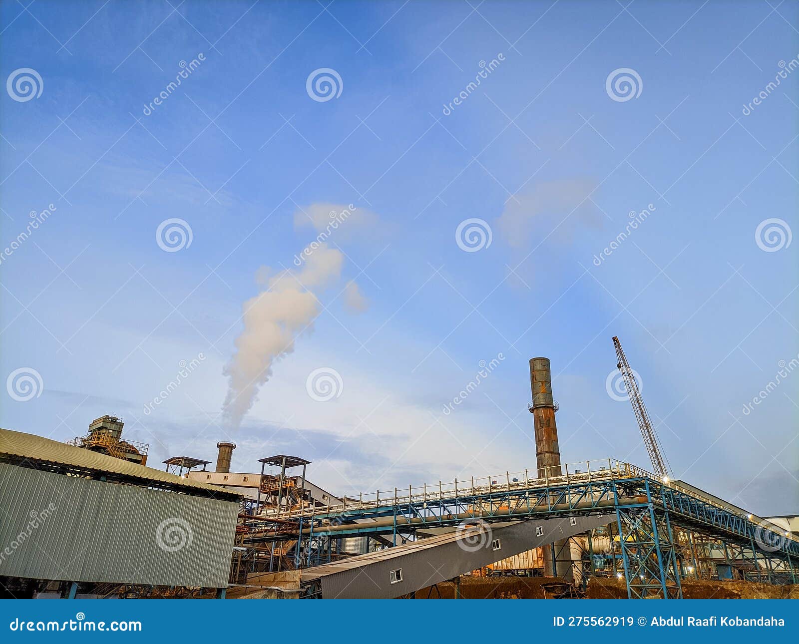 Construction of a Nickel Processing Plant. Blue Sky Background Stock ...