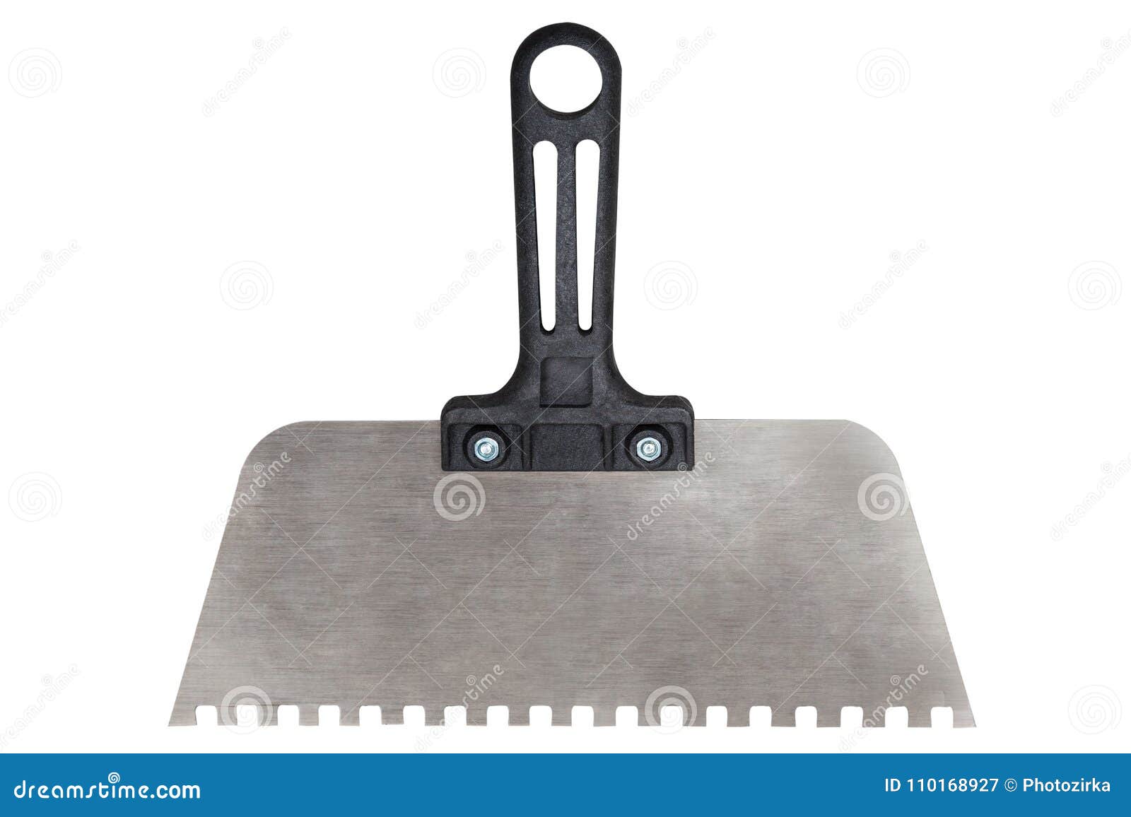 Construction Notched Trowel Isolated on White Stock Image - Image of ...