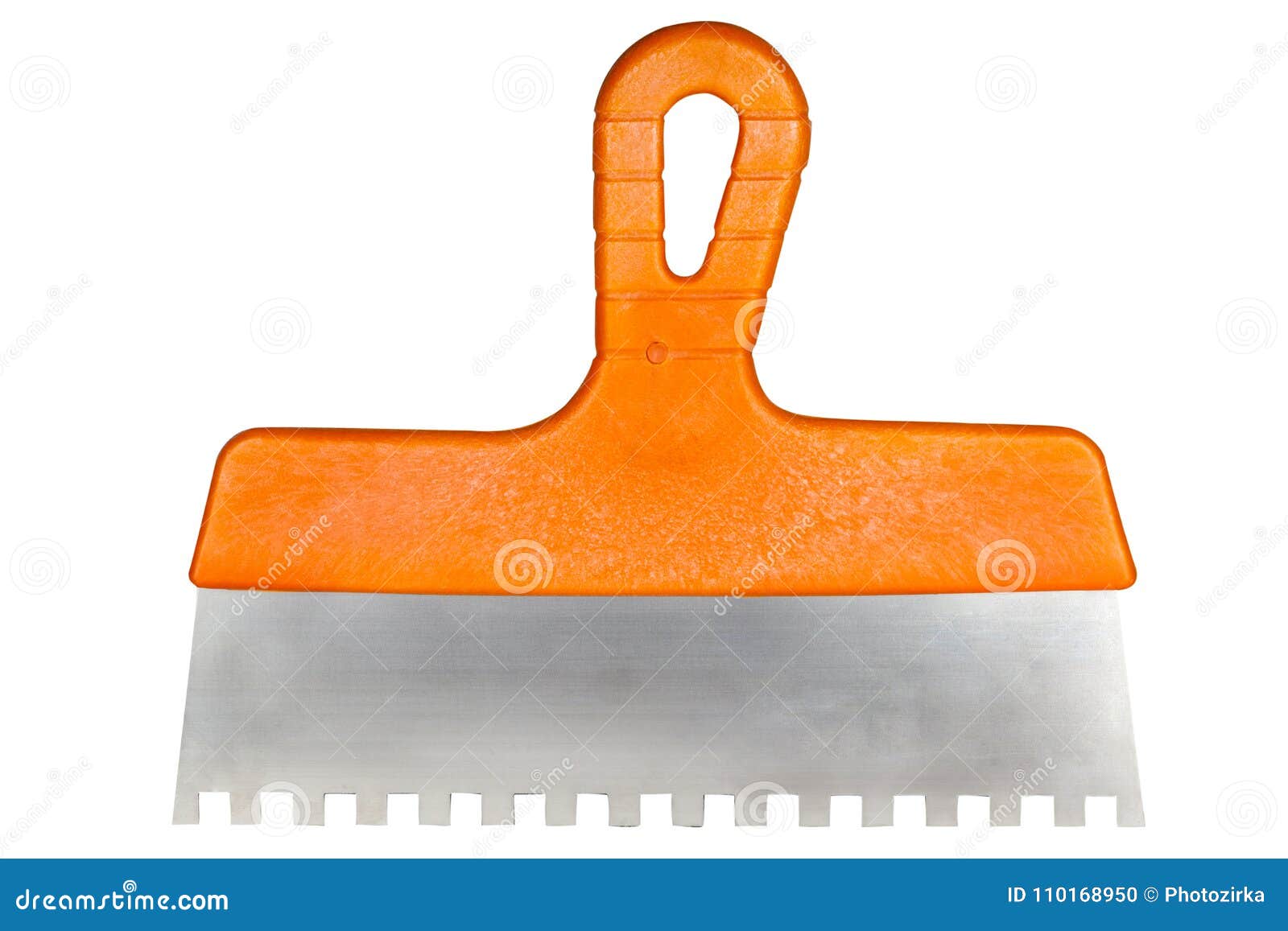 Construction Notched Trowel Isolated on White Stock Photo - Image of ...
