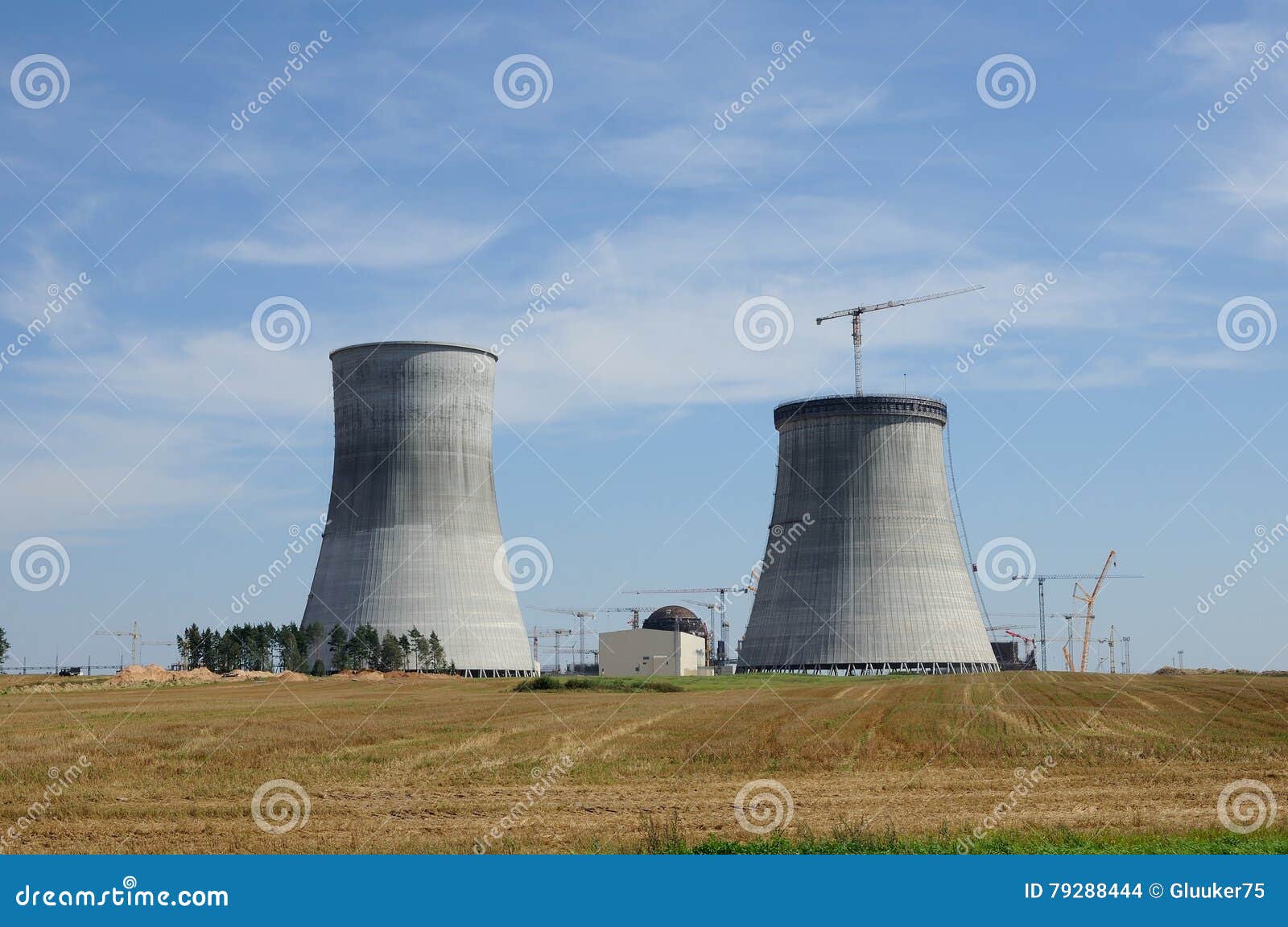 Construction of Nuclear Power Plant Stock Photo - Image of building ...