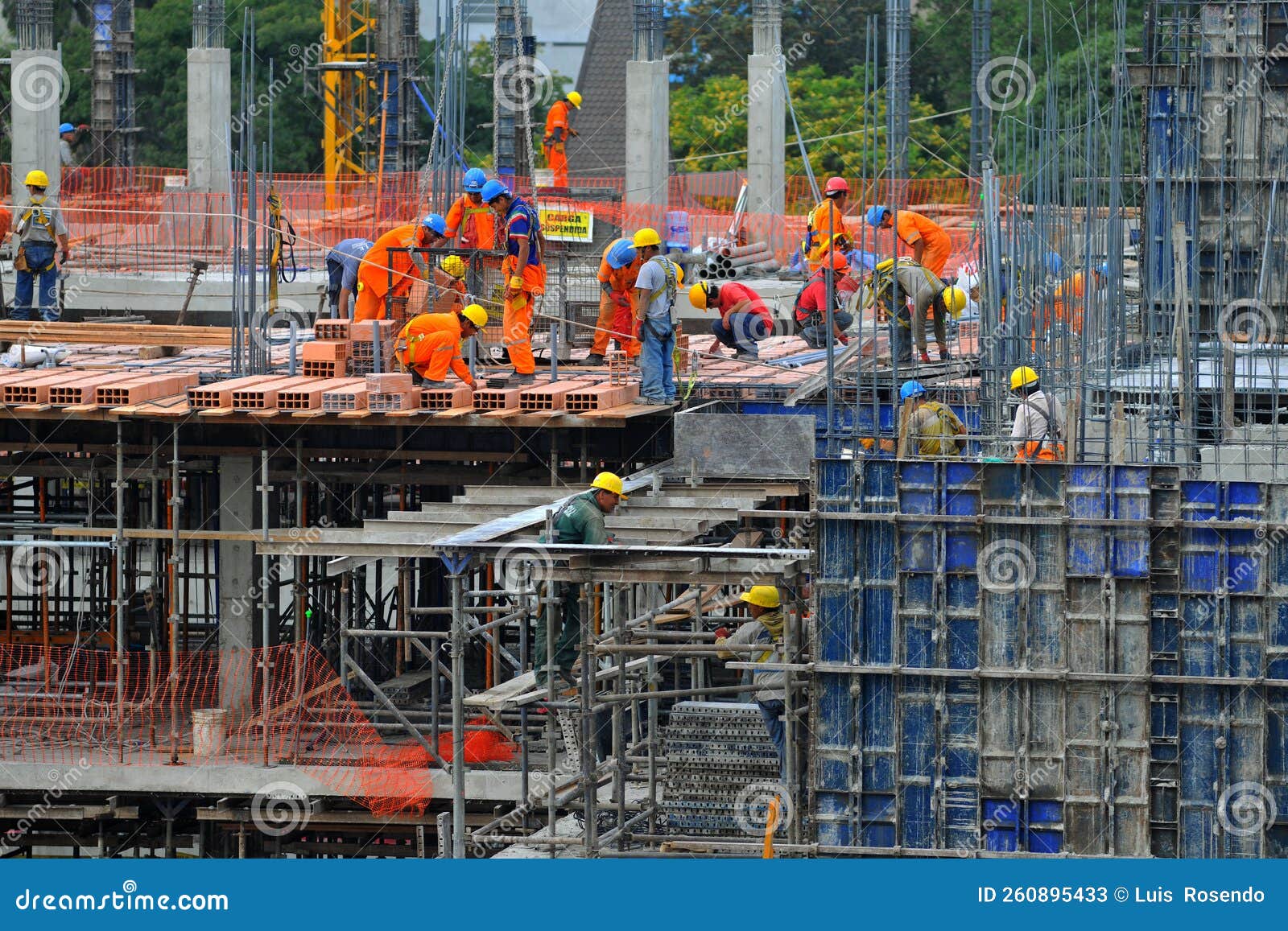 Construction of Office and Apartment Buildings with Engineer Workers ...