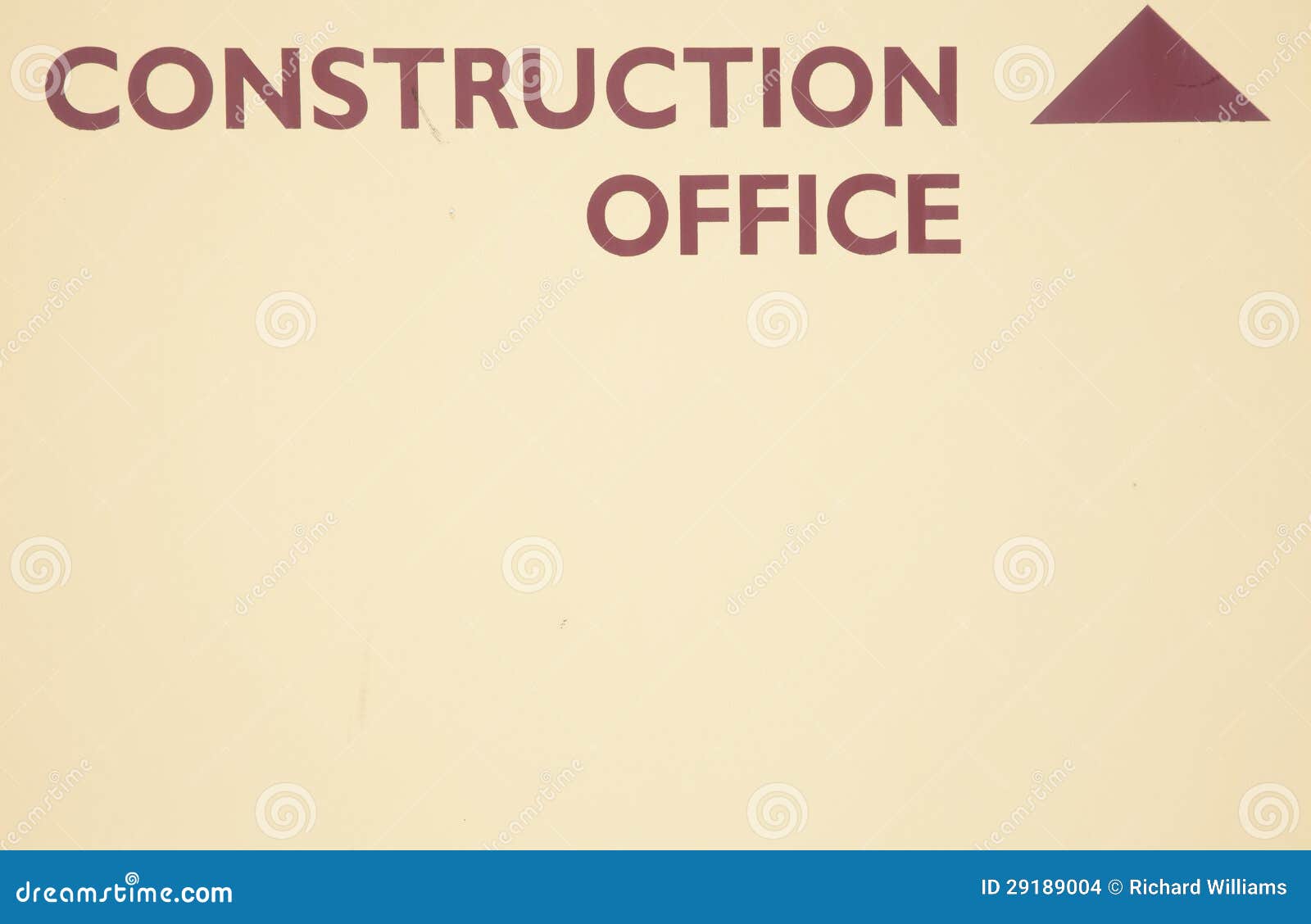 Construction office sign. stock photo. Image of arrow - 29189004
