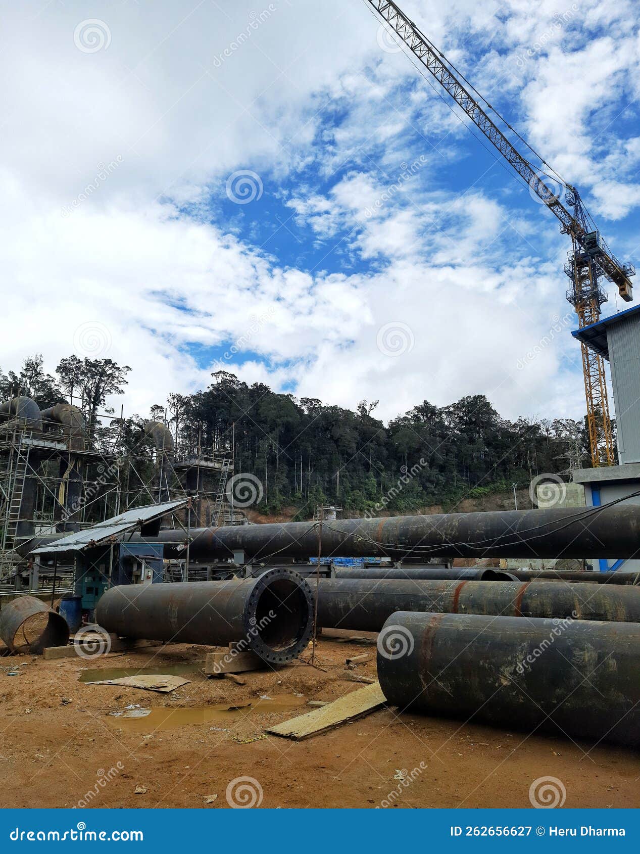 The Construction of an Oil Refinery is Still in Progress Stock Image ...