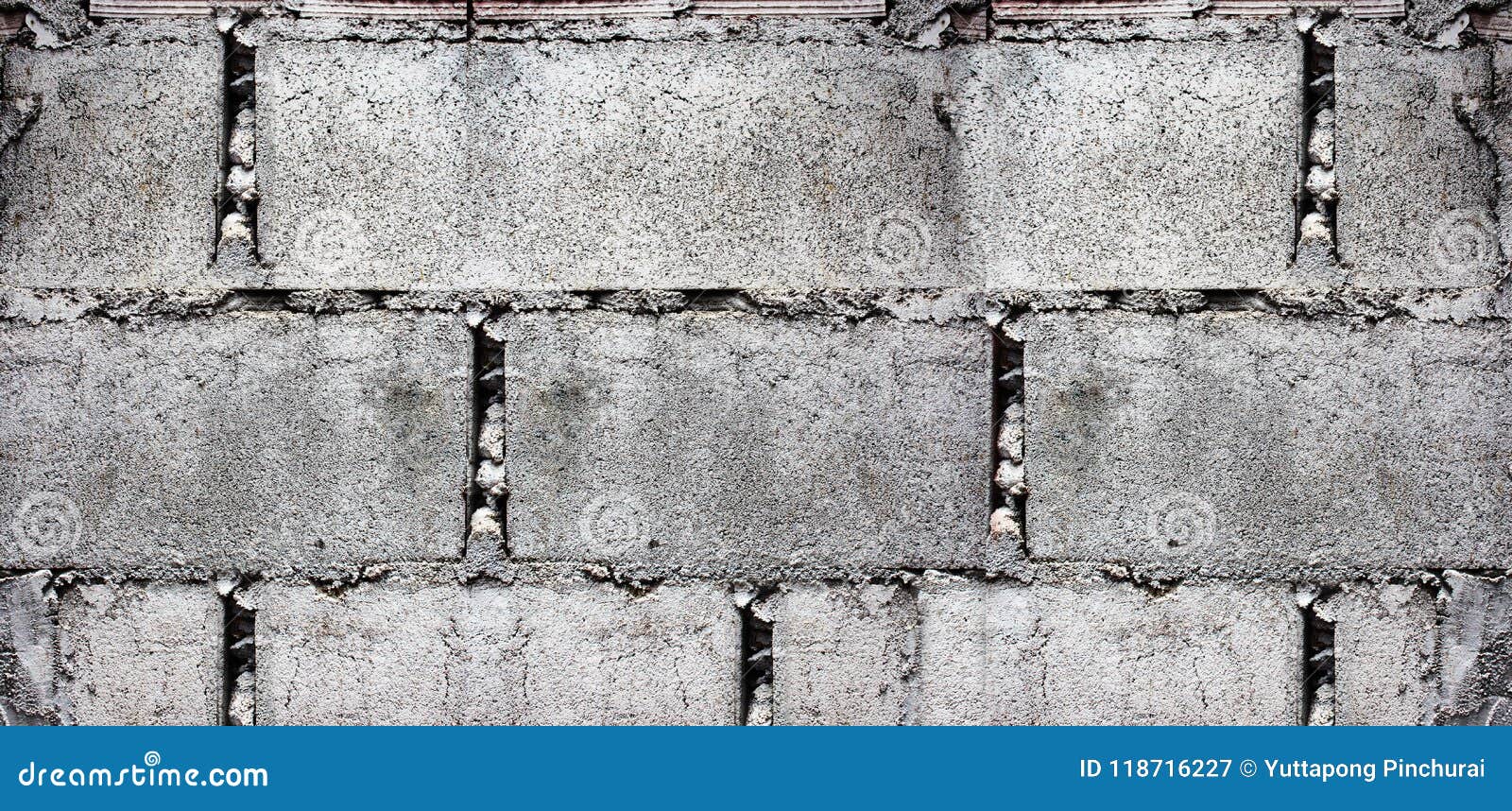 Construction. Old Cement Block Wall for Background. Photo Stock Image ...