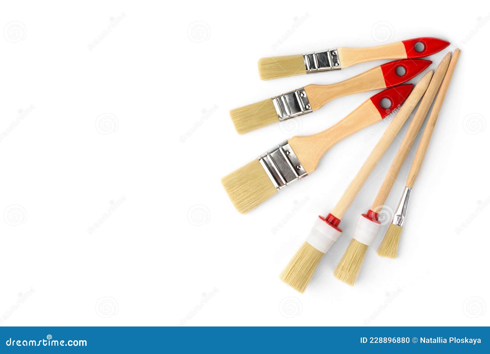 Construction Paint Brush Isolated on White Background. Stock Photo ...