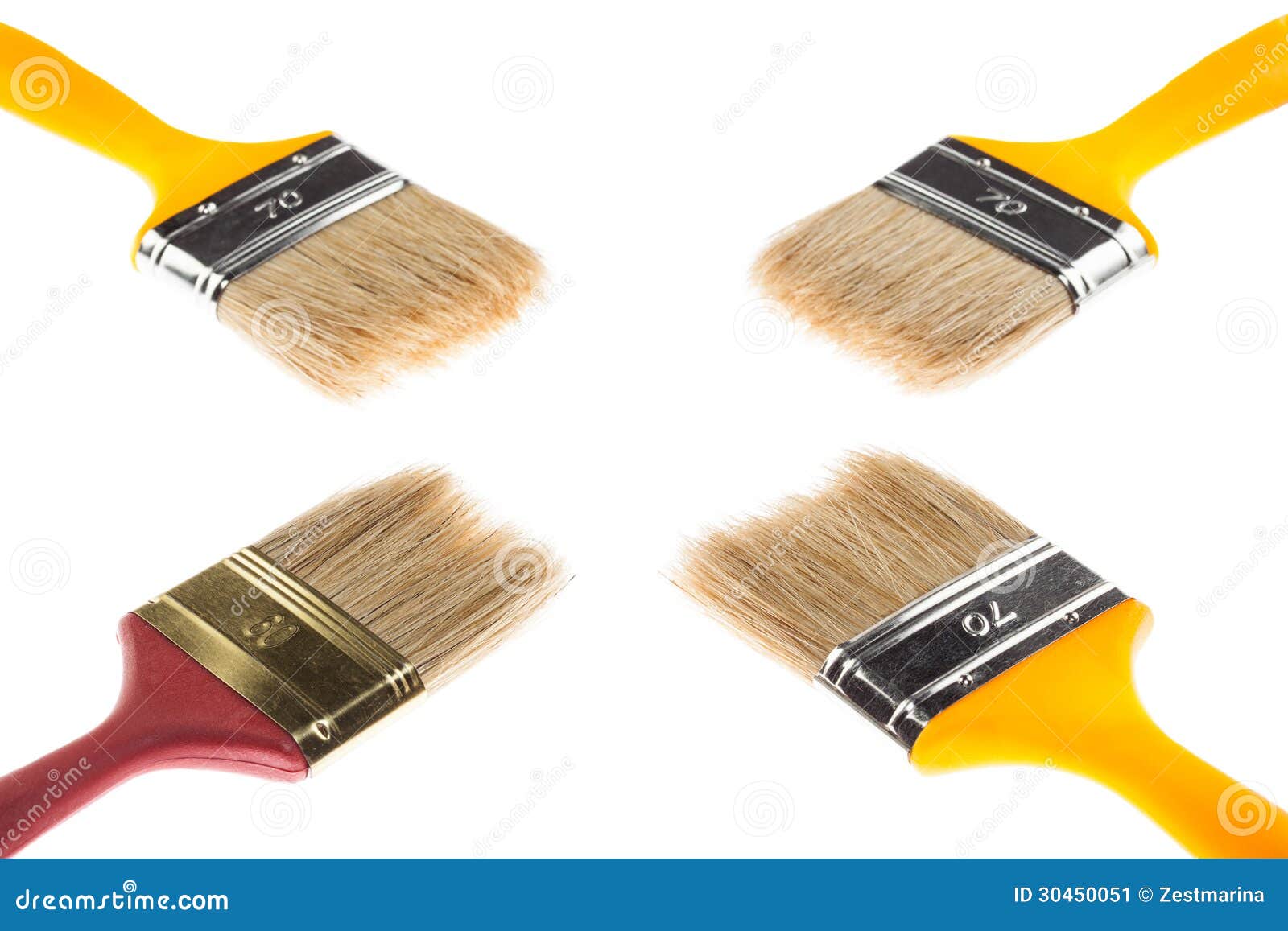 Construction paintbrushes stock image. Image of cutout - 30450051