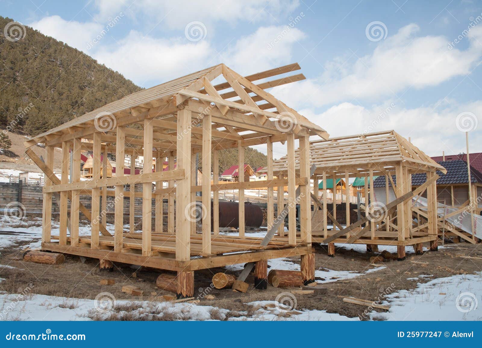 The Construction of Panel Houses Stock Image - Image of residential ...