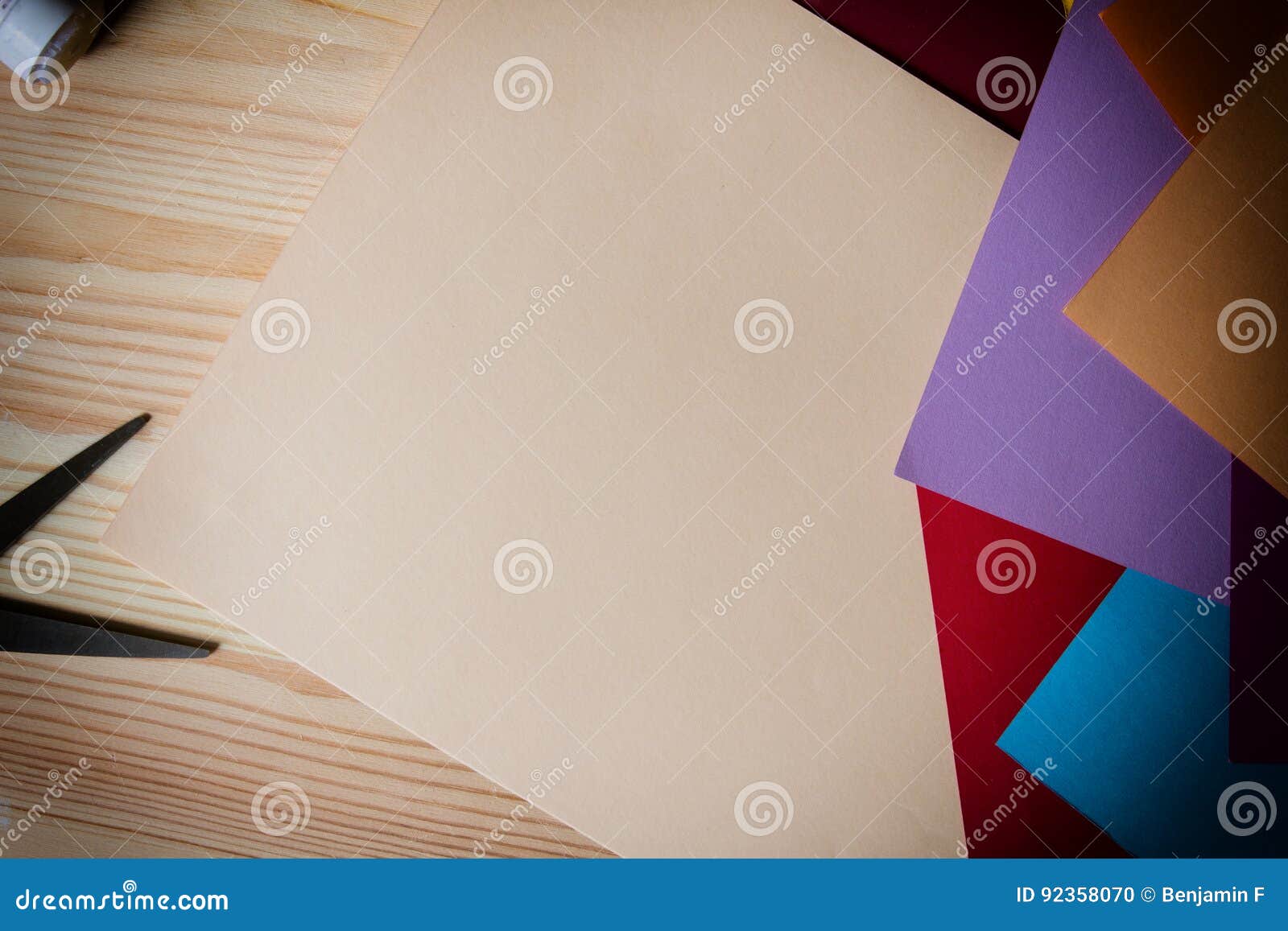 Construction Paper with Scissors Stock Photo - Image of space ...