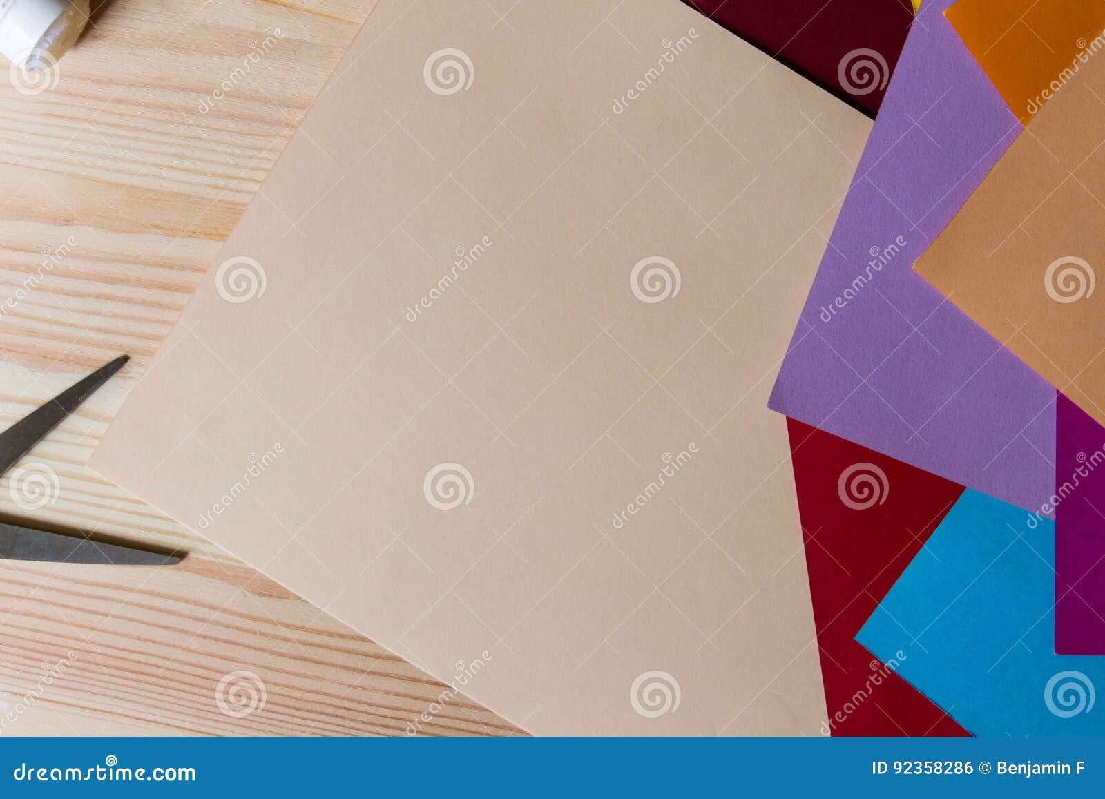 Construction Paper with Scissors Stock Photo - Image of empty, design ...