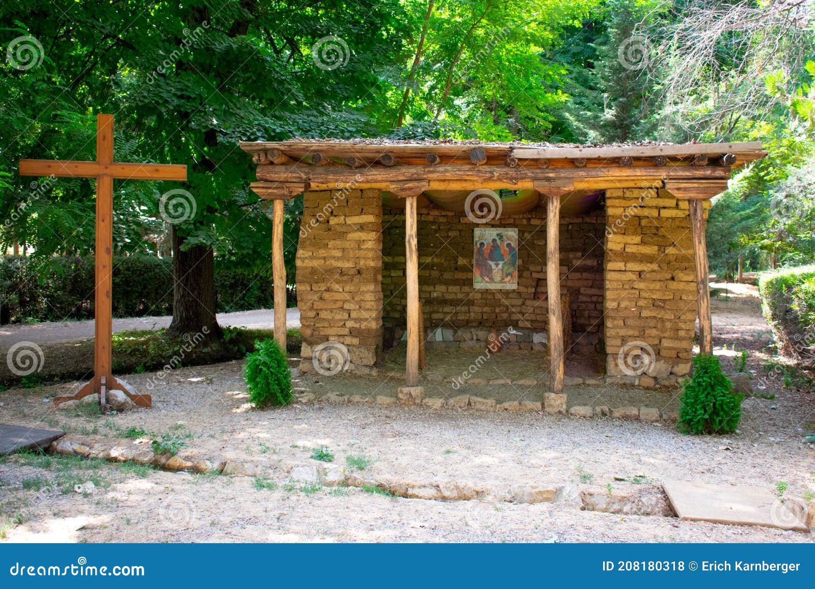 Construction in a Park in Preparation for a Nativity Play Stock Photo ...