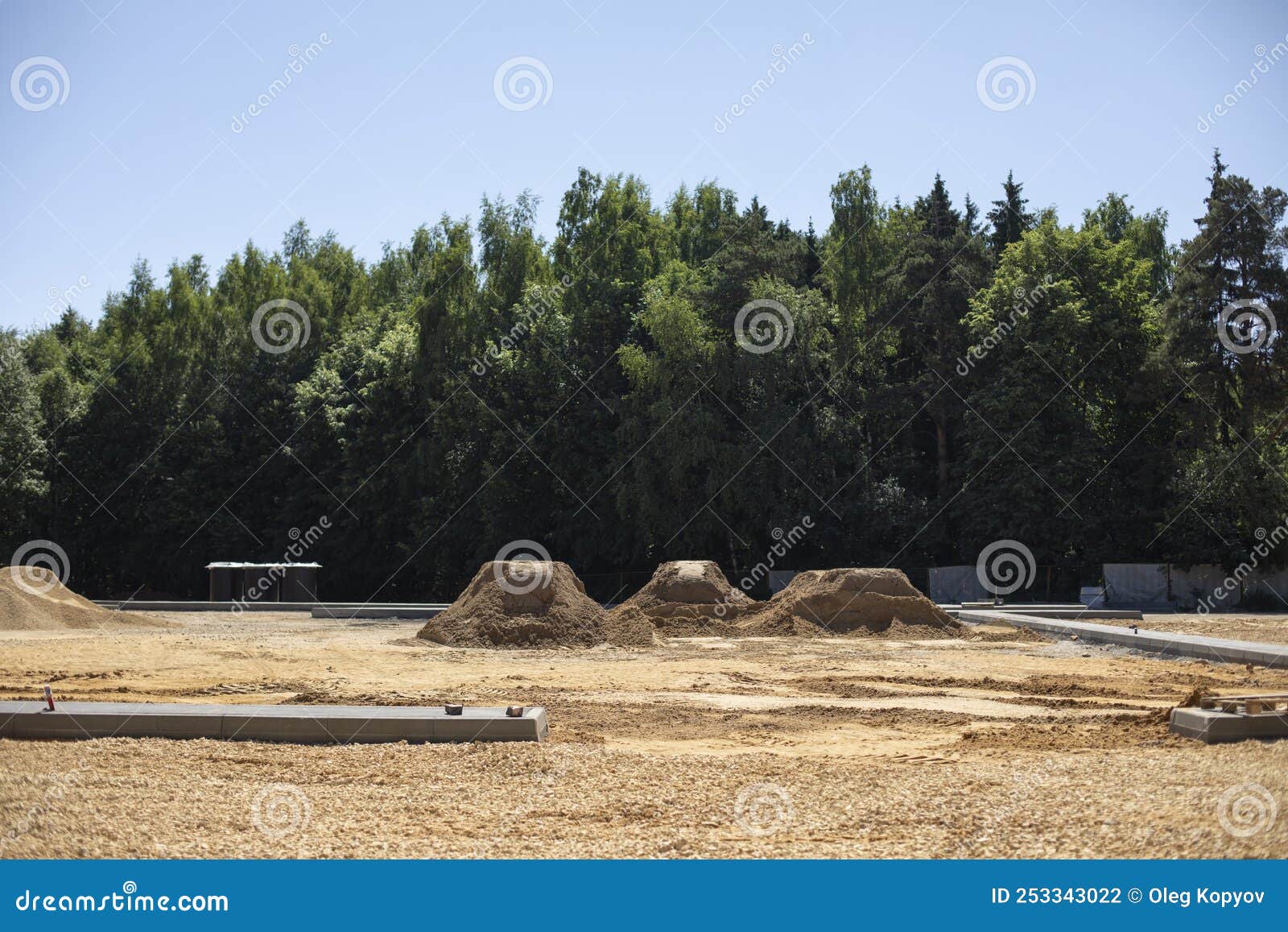 Construction of Parking. Lots of Sand Stock Photo - Image of labor ...