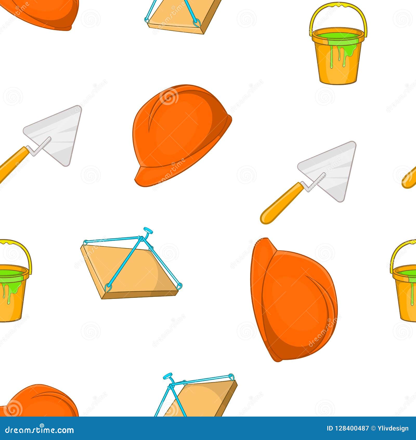 Construction Pattern, Cartoon Style Stock Illustration - Illustration ...