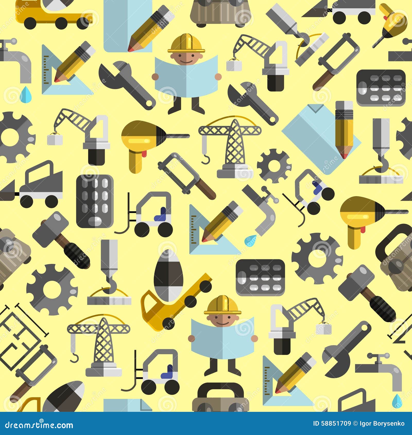 Construction pattern 2 stock vector. Illustration of vector - 58851709