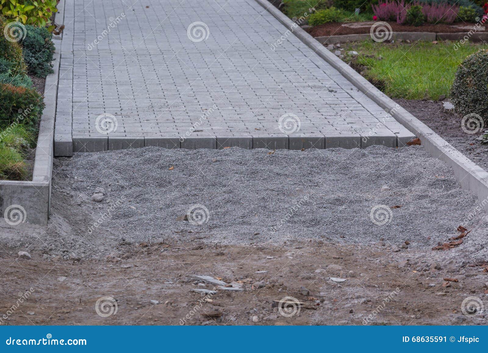 Construction of a Paved Surface. Stock Image - Image of tool, green ...