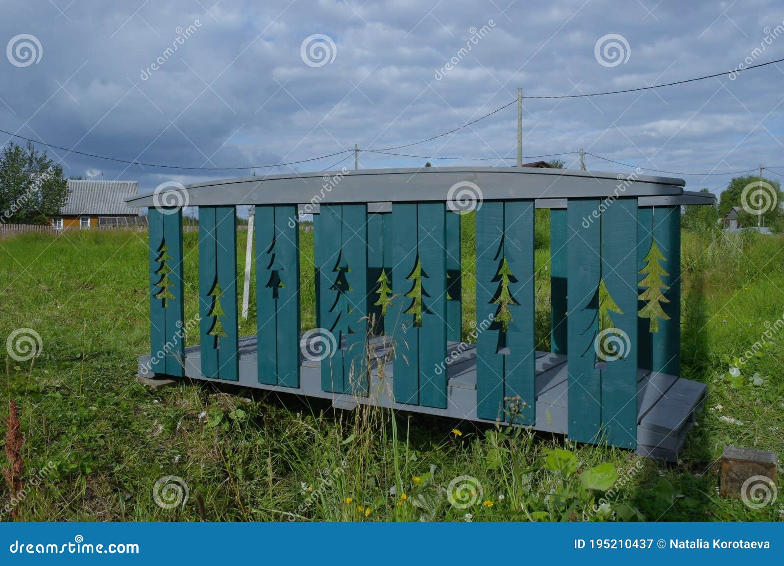 Construction of a Pedestrian Bridge Over the Ditch Stock Image - Image ...