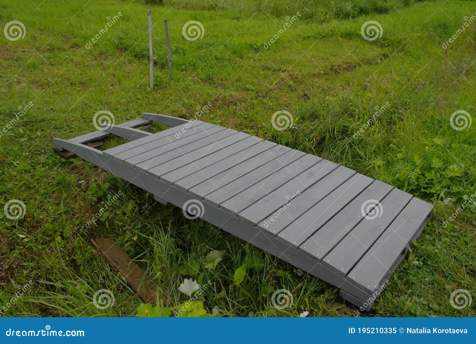 Construction of a Pedestrian Bridge Over the Ditch Stock Image - Image ...