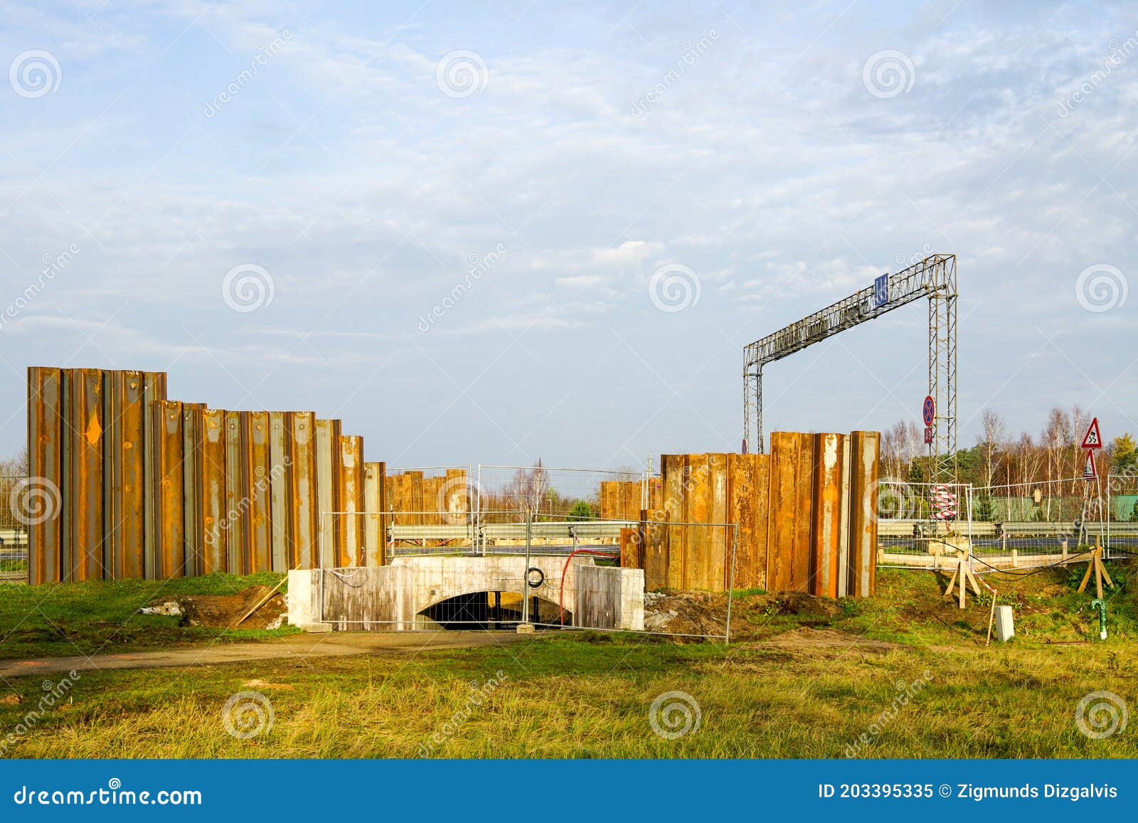 Construction of a Pedestrian Tunnel Under the Highway Stock Image ...
