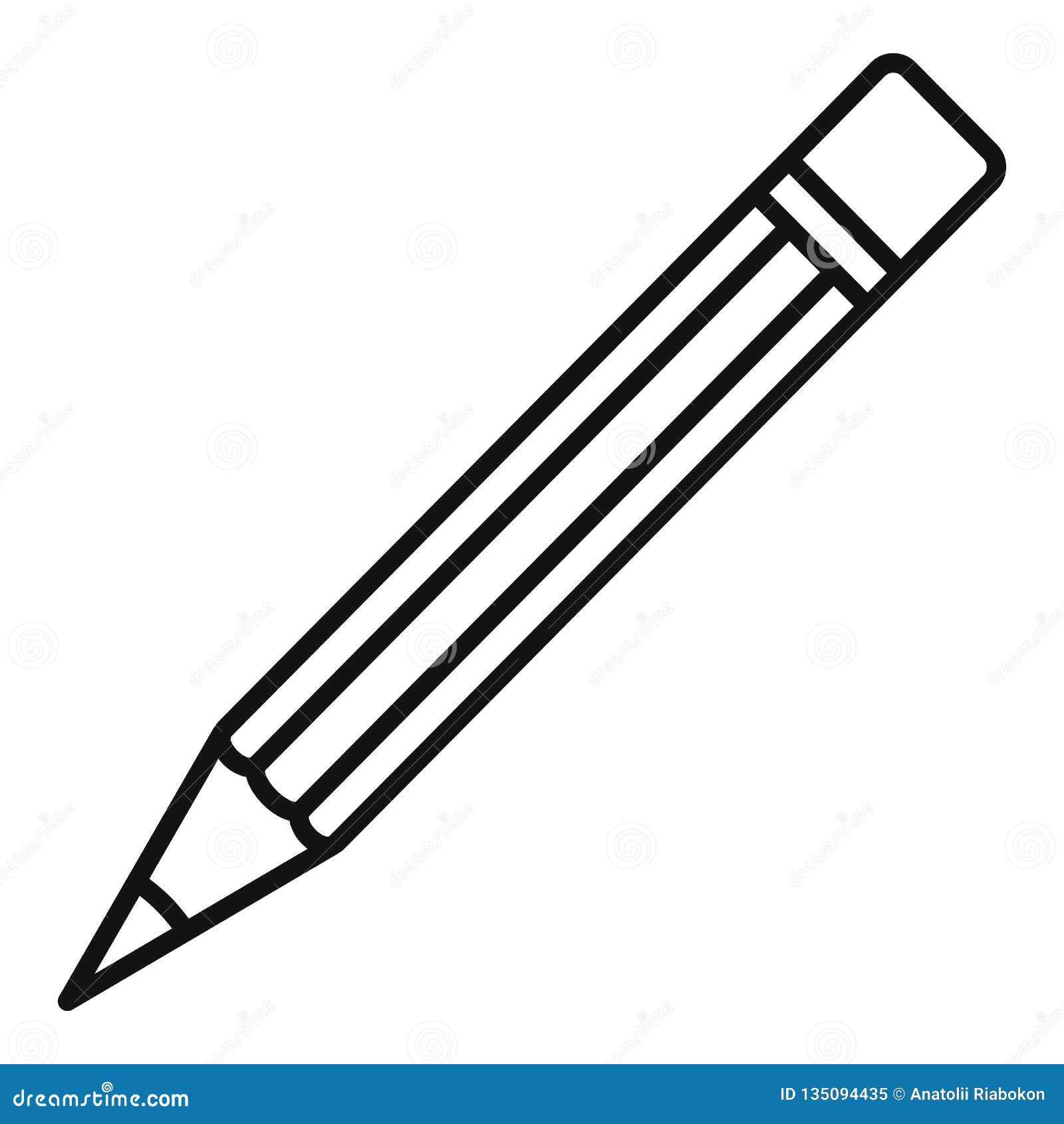 Construction Pencil Icon, Outline Style Stock Vector - Illustration of ...