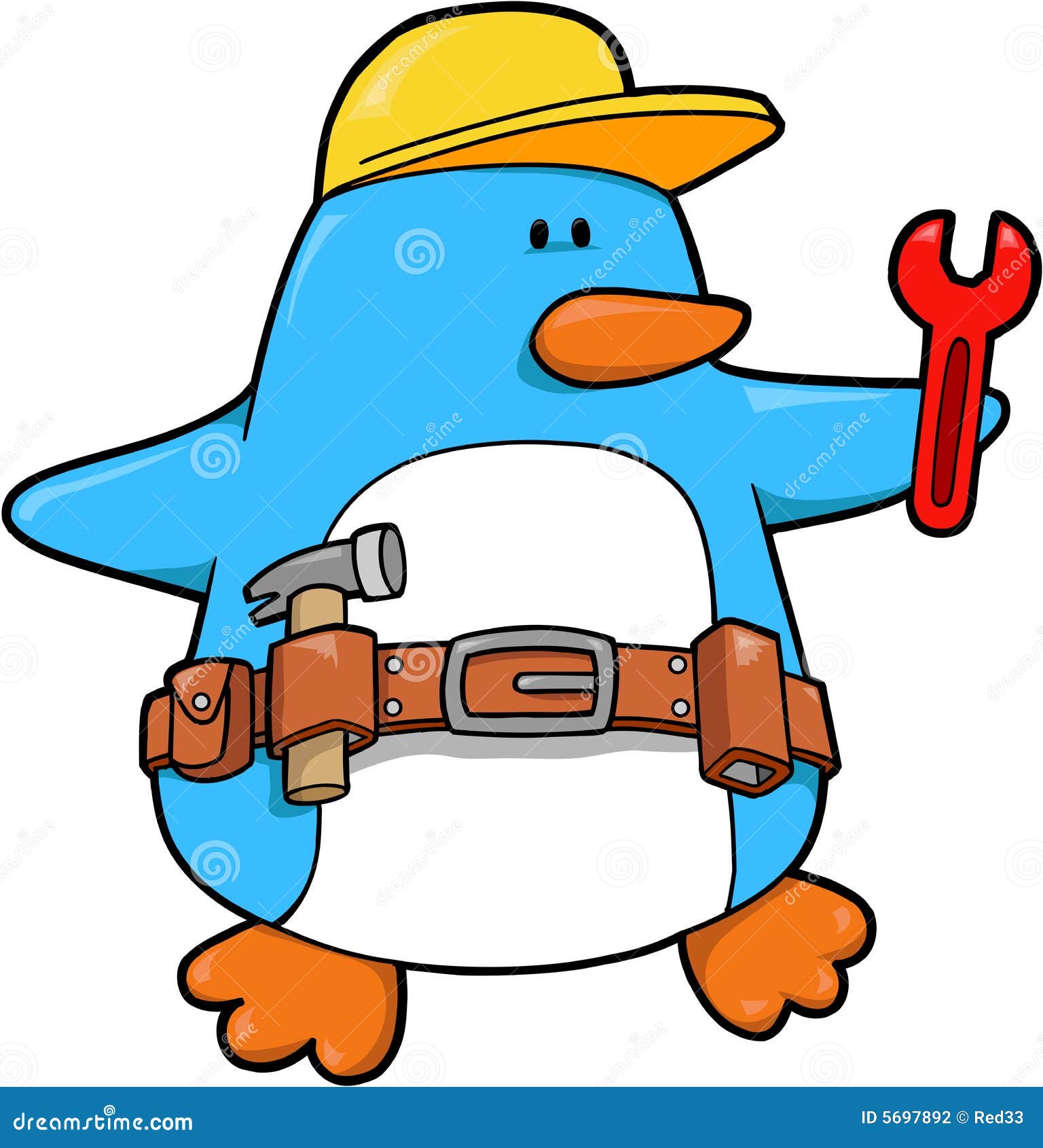 3d Penguin Construction Worker Royalty-Free Illustration | CartoonDealer.com #54635241