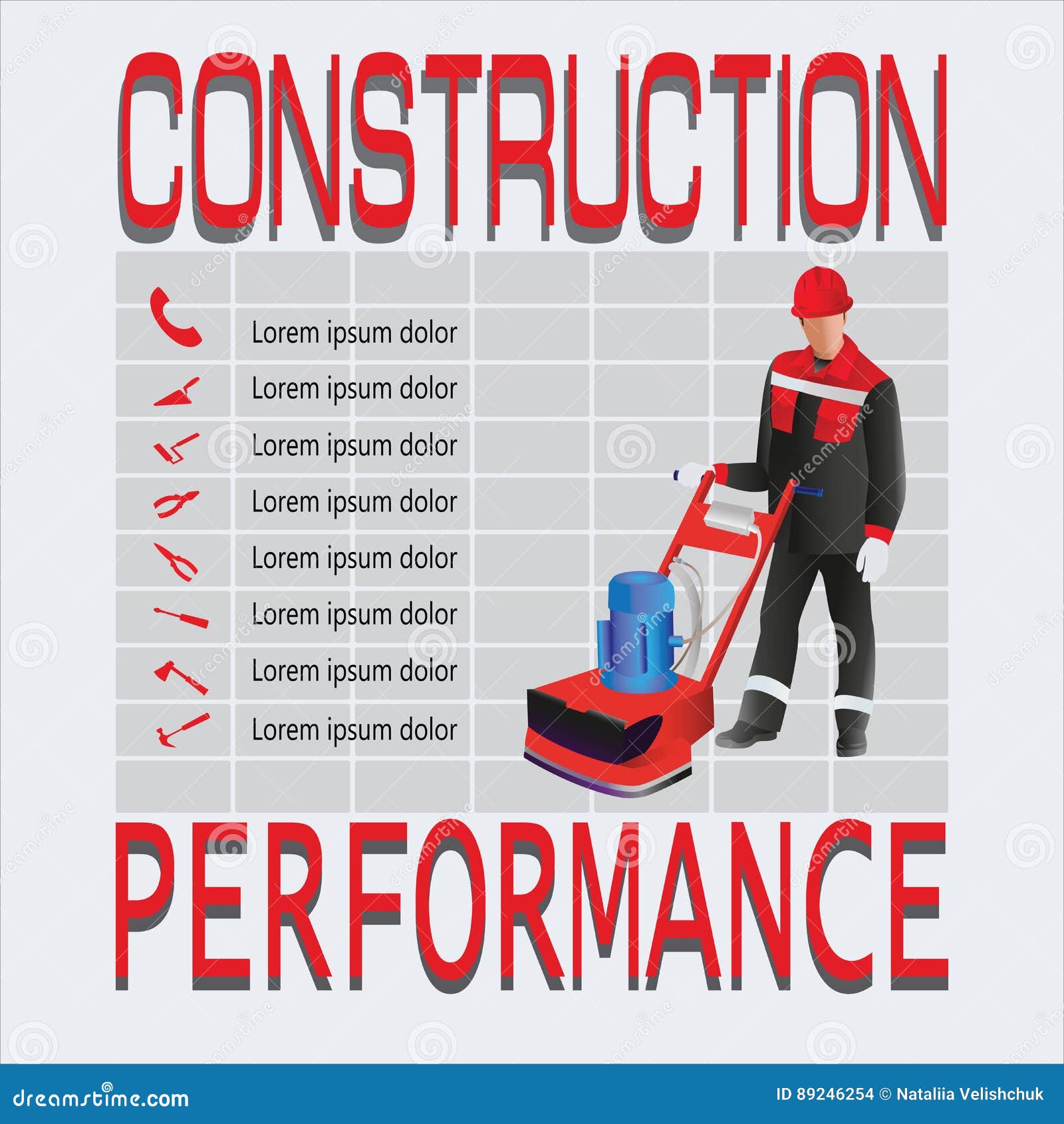 Construction and Performance. Worker Stock Vector - Illustration of ...