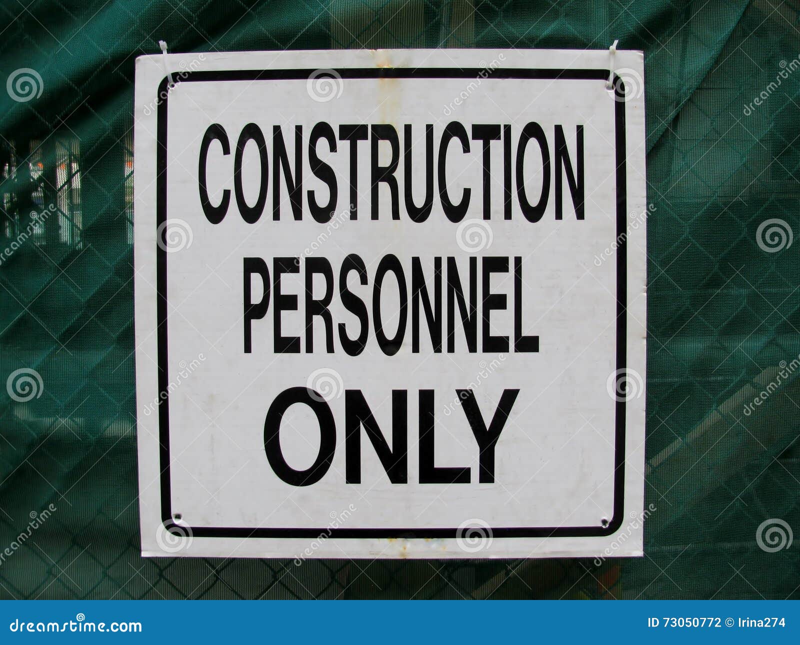 Construction Personnel only Sign Stock Photo - Image of construction ...