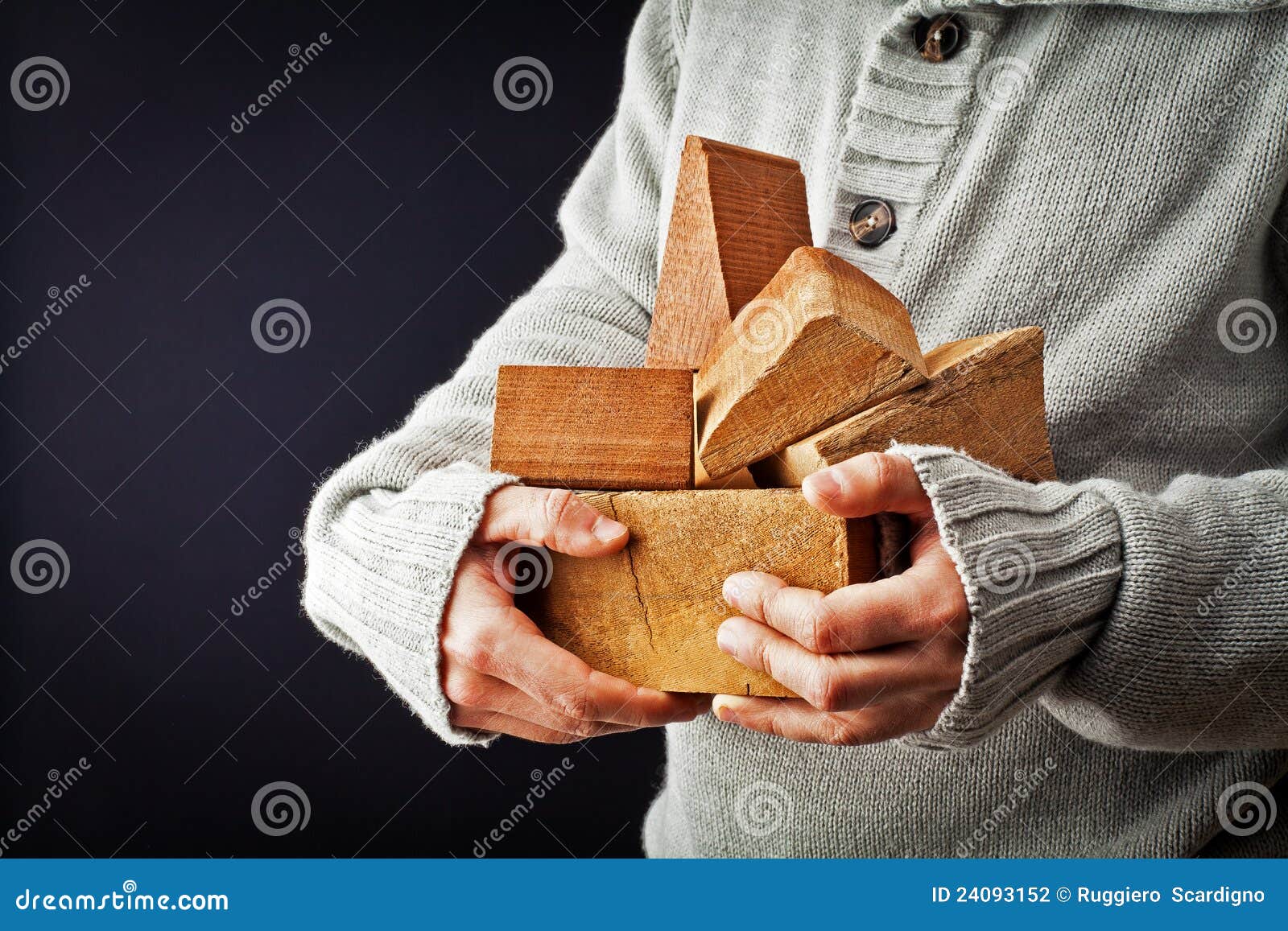 Construction with Pieces of Wood Stock Photo - Image of future ...