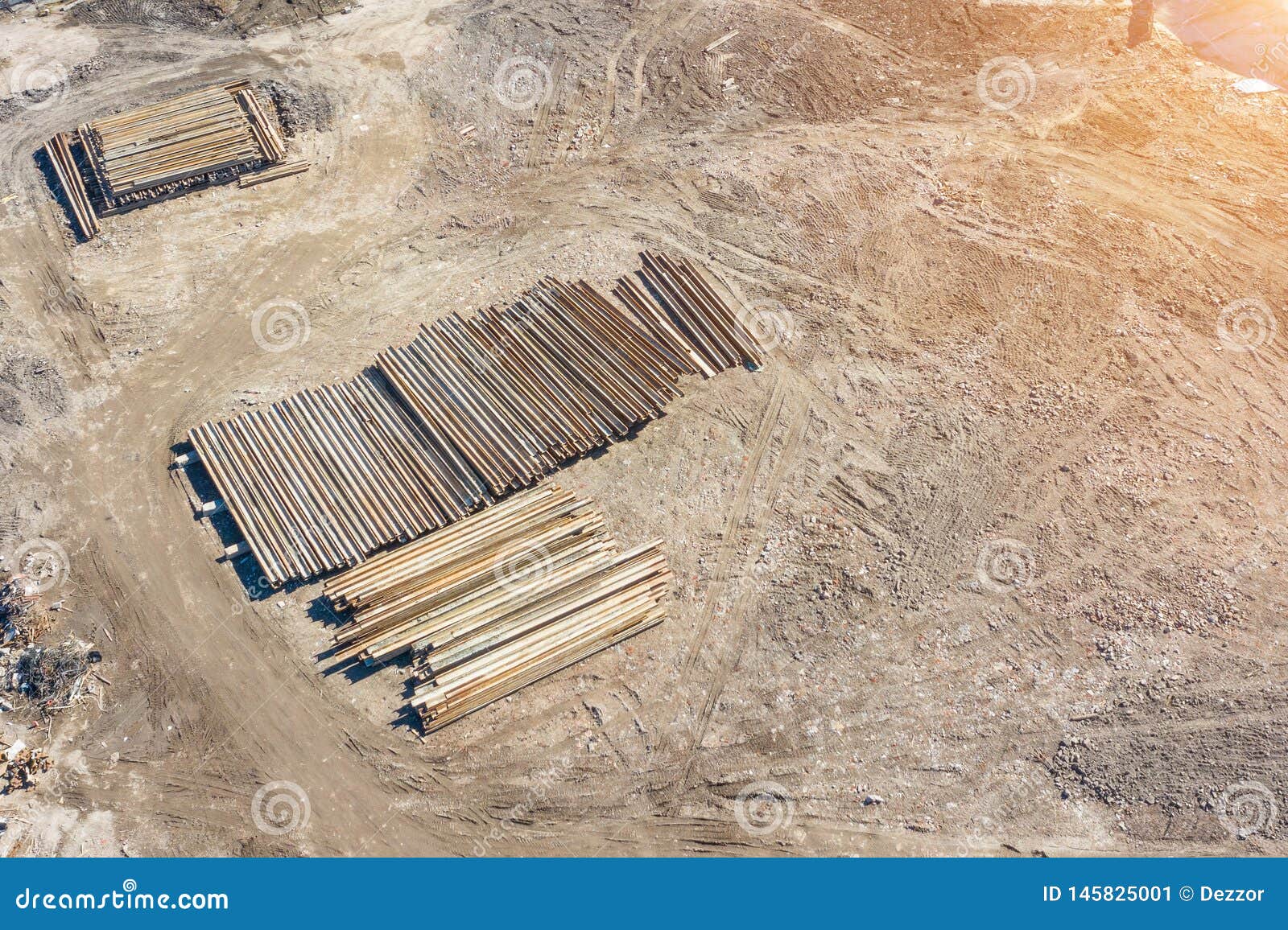 Construction Of Piles For The Pier Stock Photo | CartoonDealer.com ...