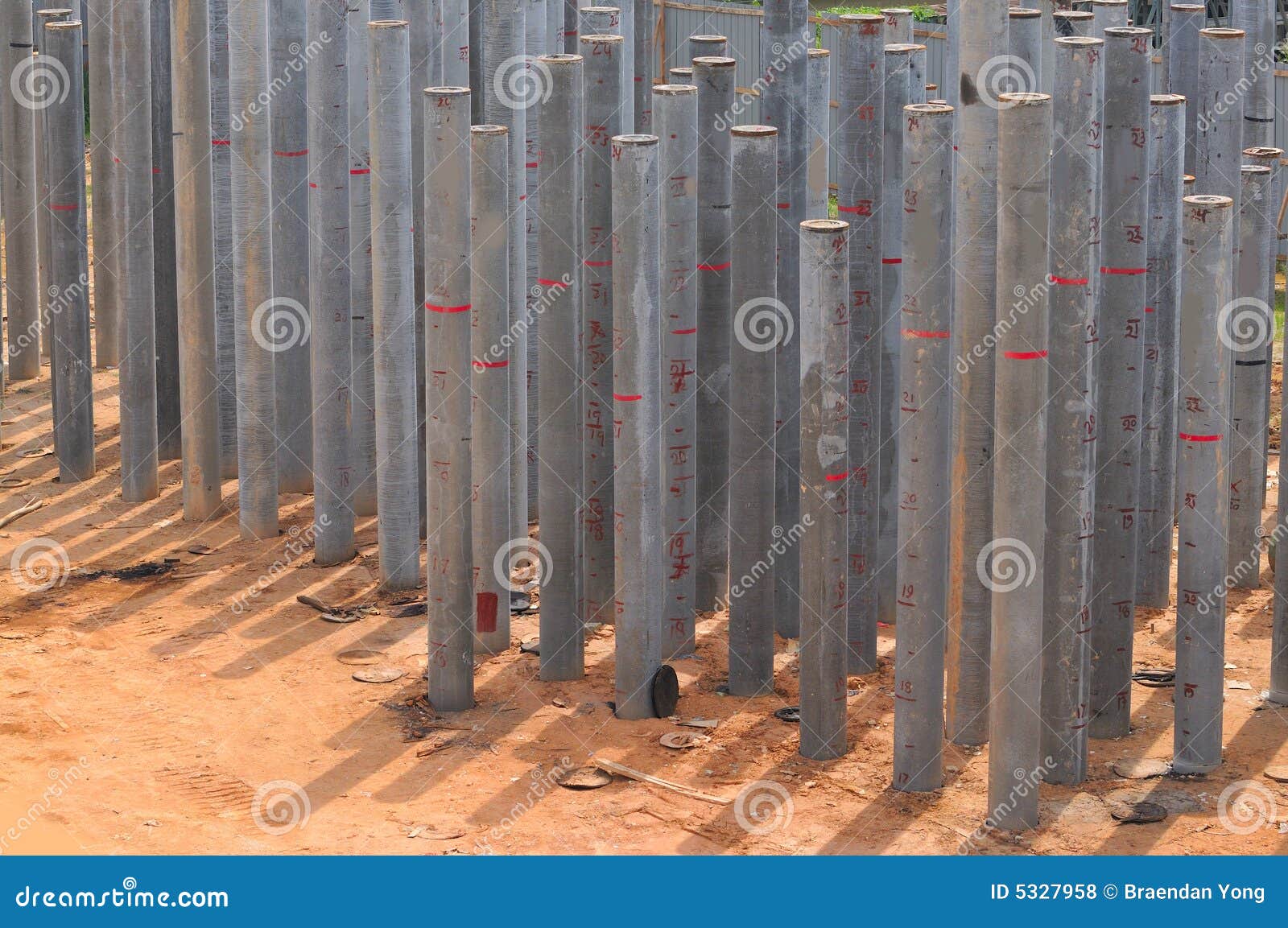 Construction Piling Series 2 Stock Photo - Image of caissons, company ...