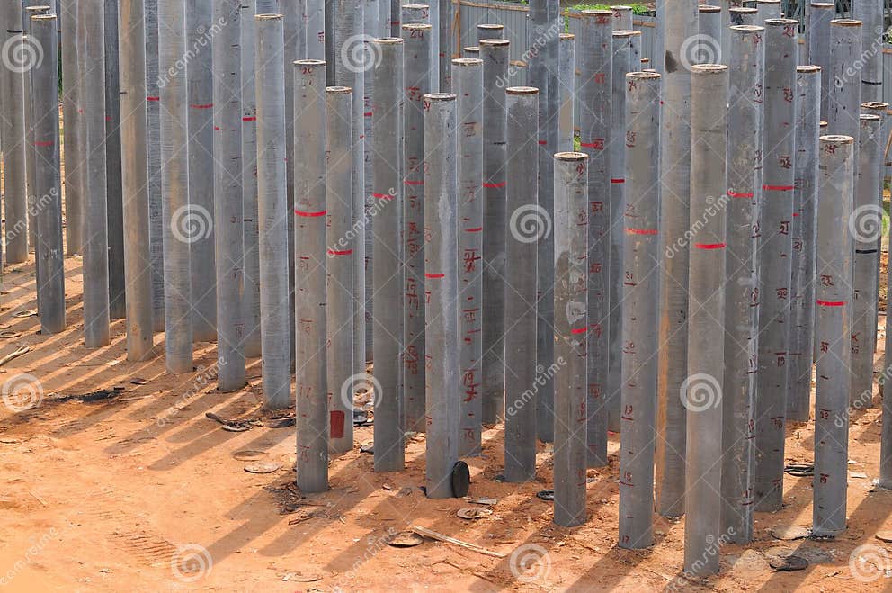 Construction Piling Series 2 Stock Photo - Image of caissons, company ...