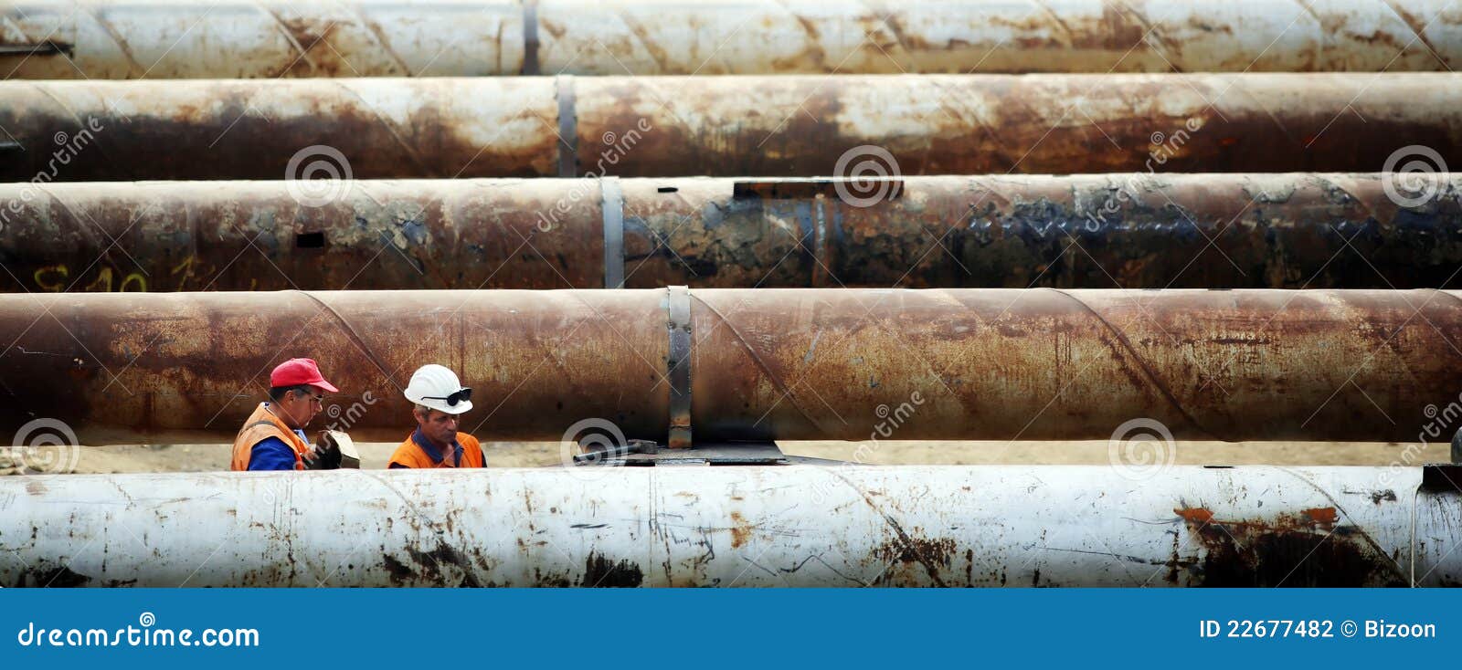 Construction pipe works editorial photography. Image of equipment ...