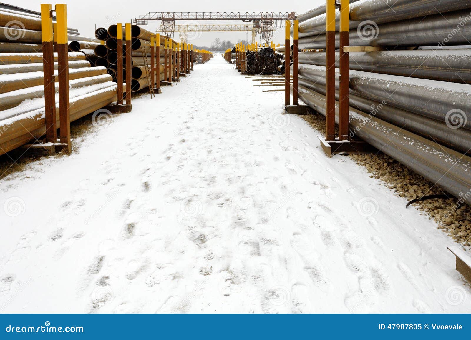 Construction Pipes on Outdoor Warehouse Stock Image - Image of goods ...