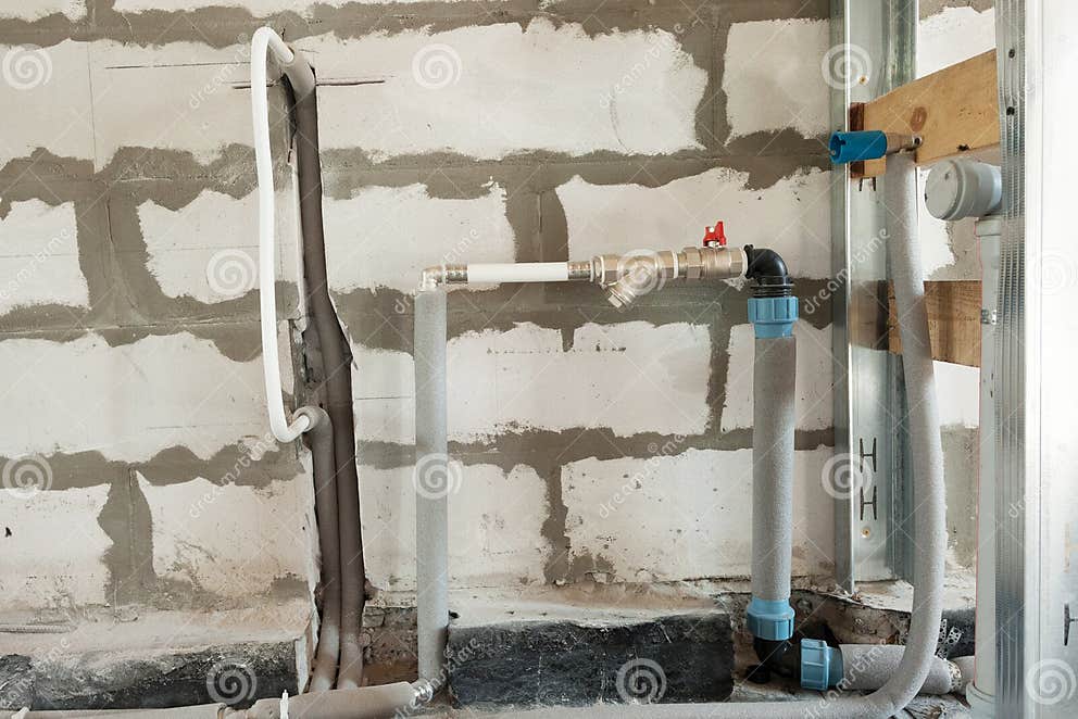 Construction of Pipes and Valves of a Heating System in the House ...