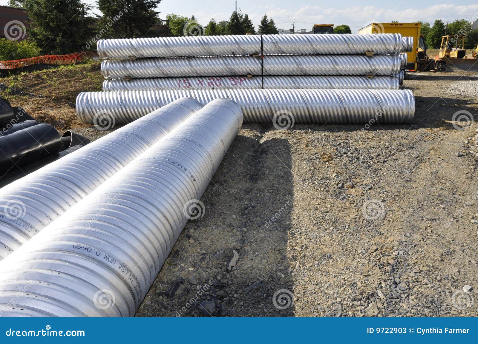 Construction piping stock image. Image of site, area, concrete - 9722903