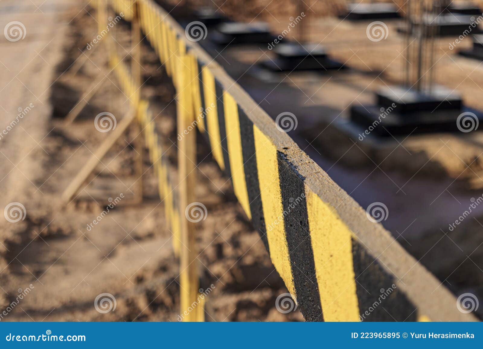 Construction Pit Fencing. Construction Safety Stock Image - Image of ...