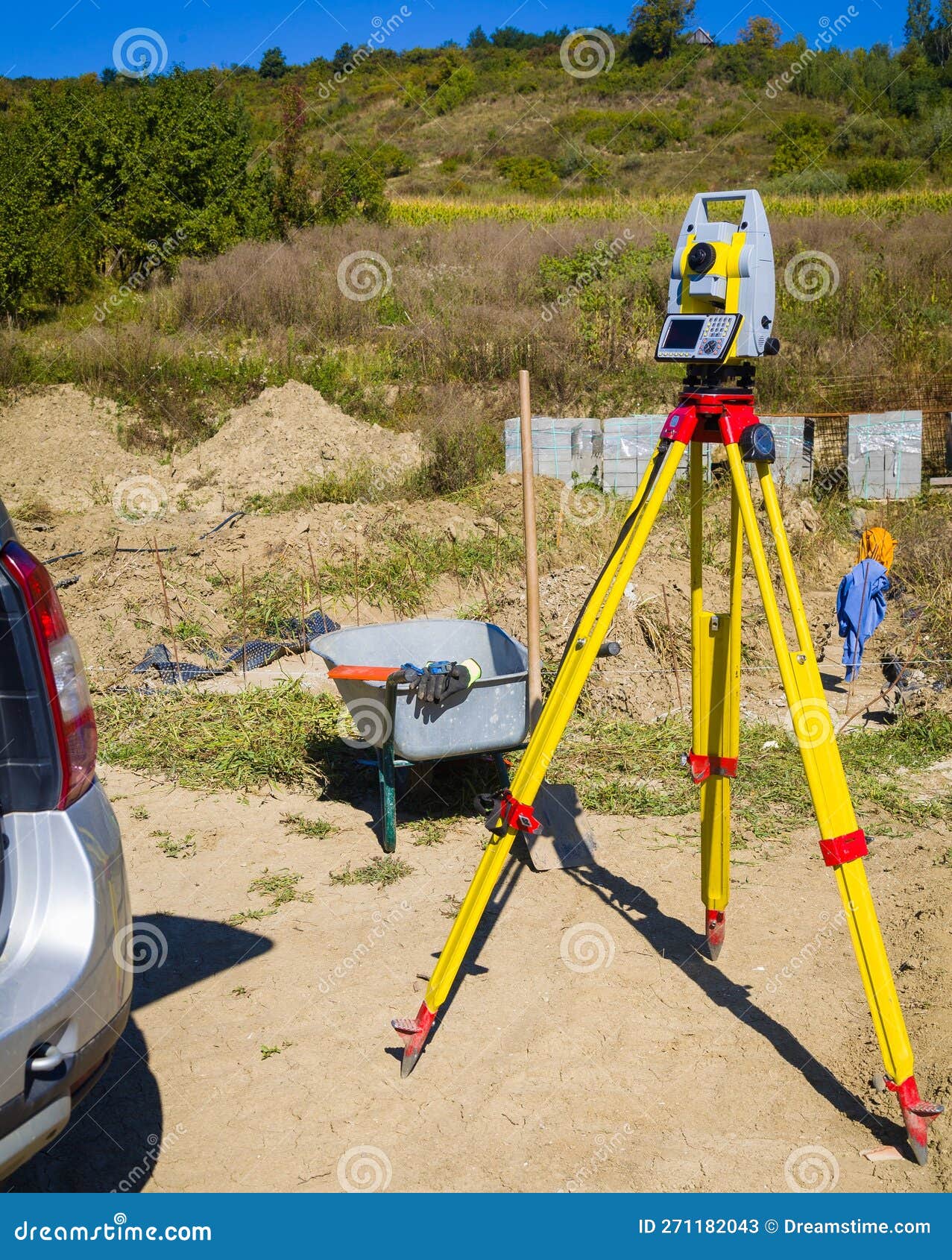 Construction Pit with Foundations Stock Image - Image of industrial ...