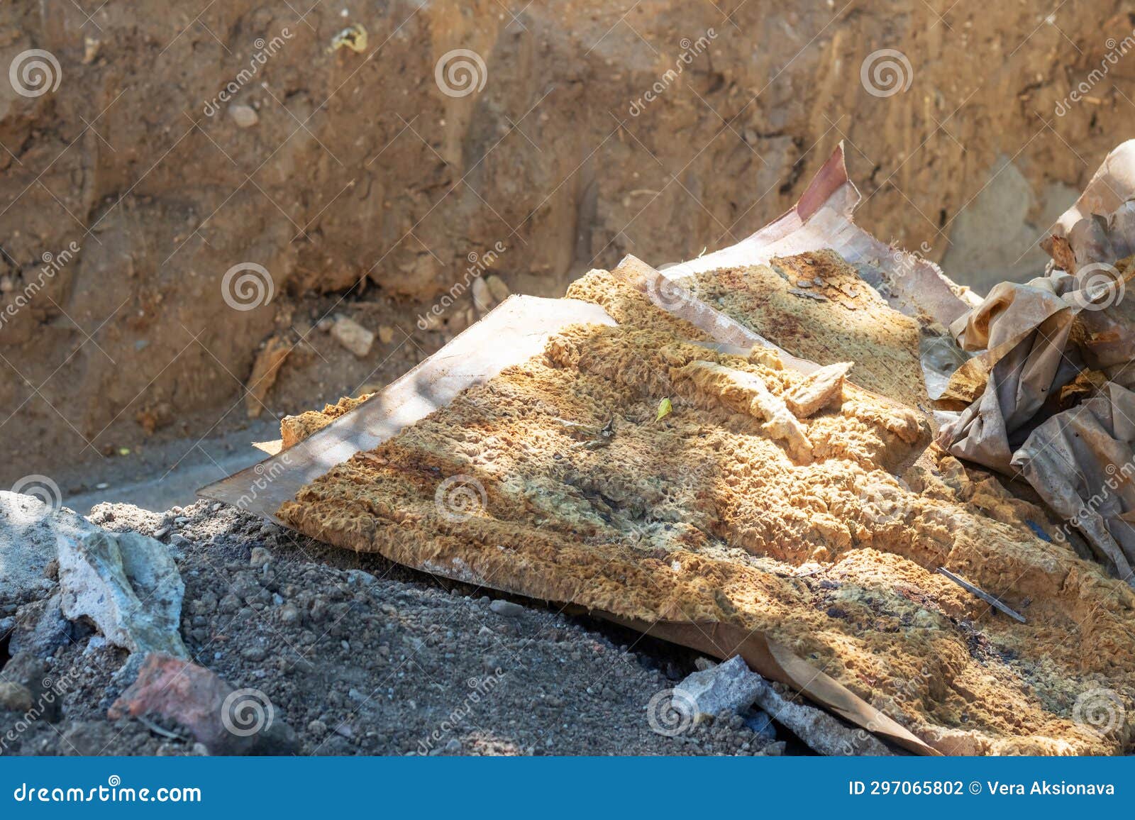 Construction Pit in Sand and Cement Closeup Stock Photo - Image of ...