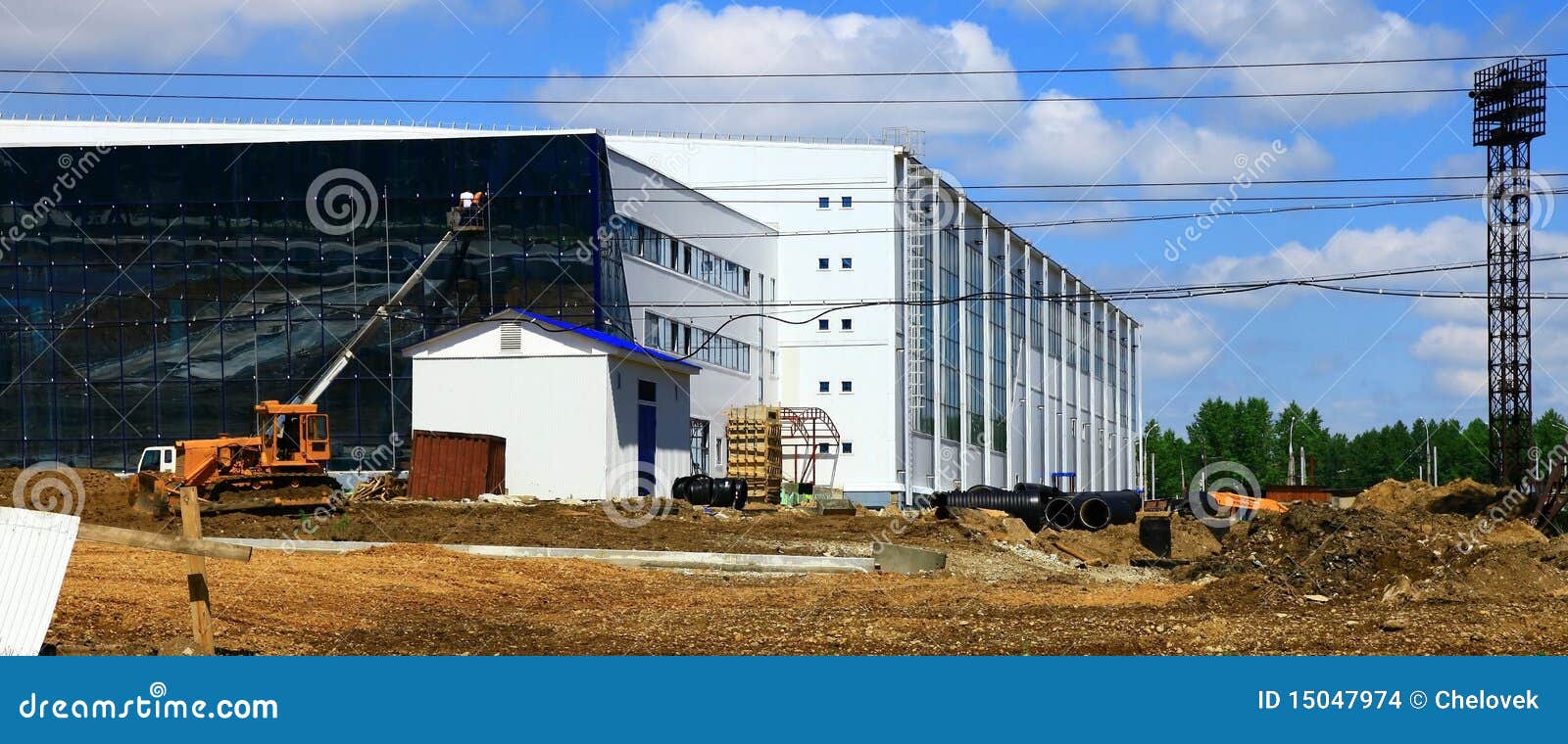 Construction place stock photo. Image of cloud, machine - 15047974