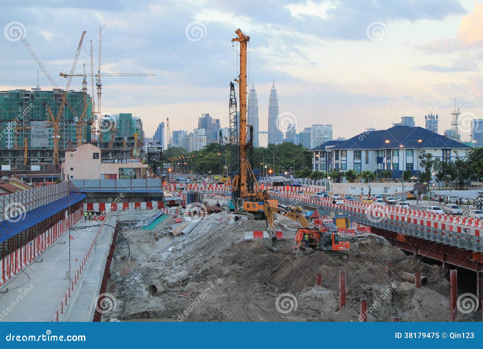 Construction place in city editorial image. Image of home - 38179475