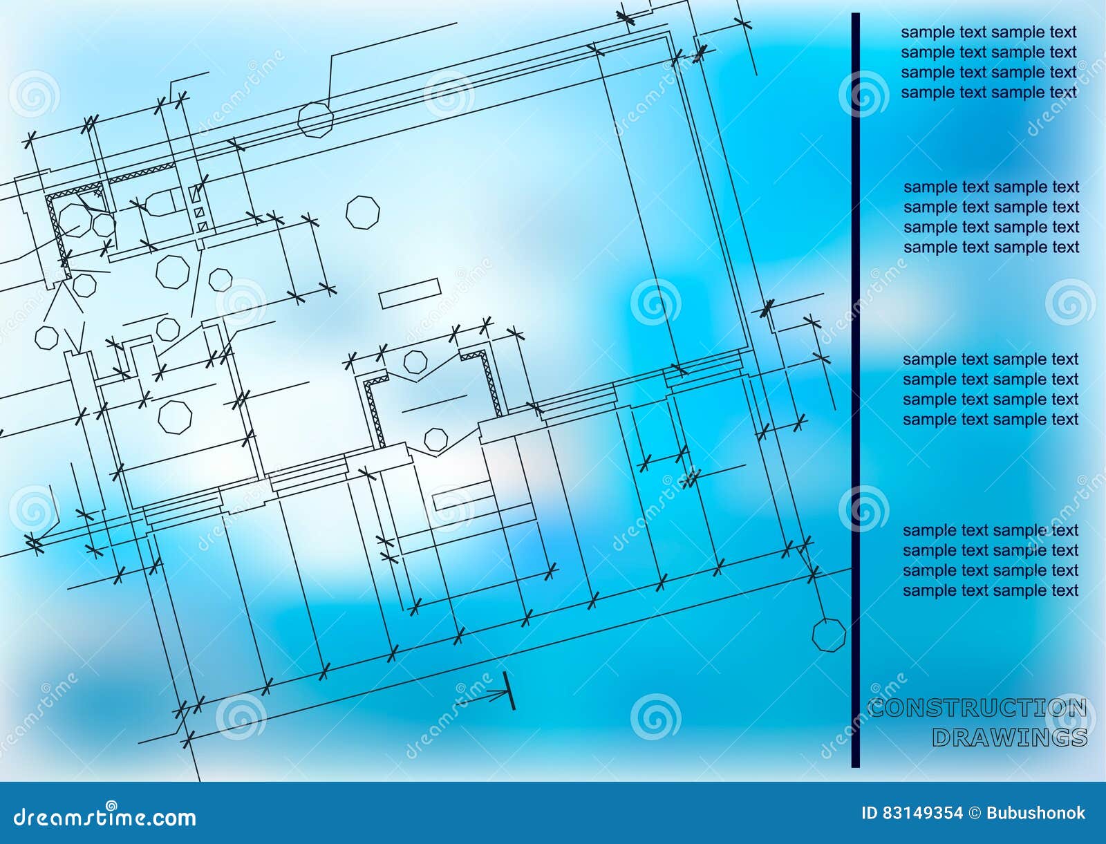 Construction Plan. Architectural Background Stock Vector - Illustration ...