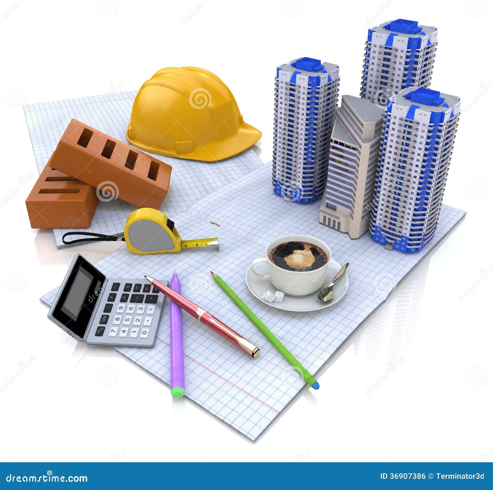 Construction project stock illustration. Illustration of model - 36907386