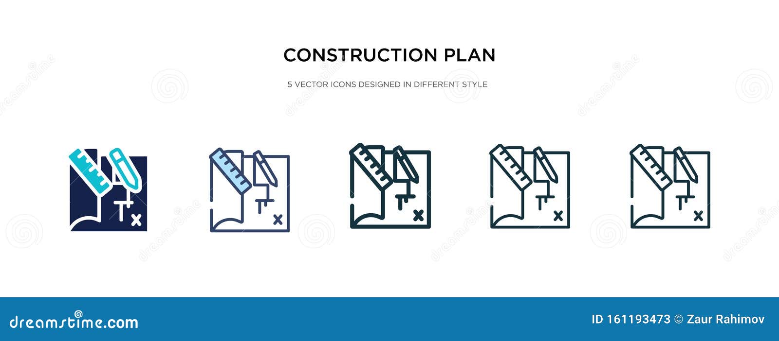 Construction Plan Icon in Different Style Vector Illustration. Two ...