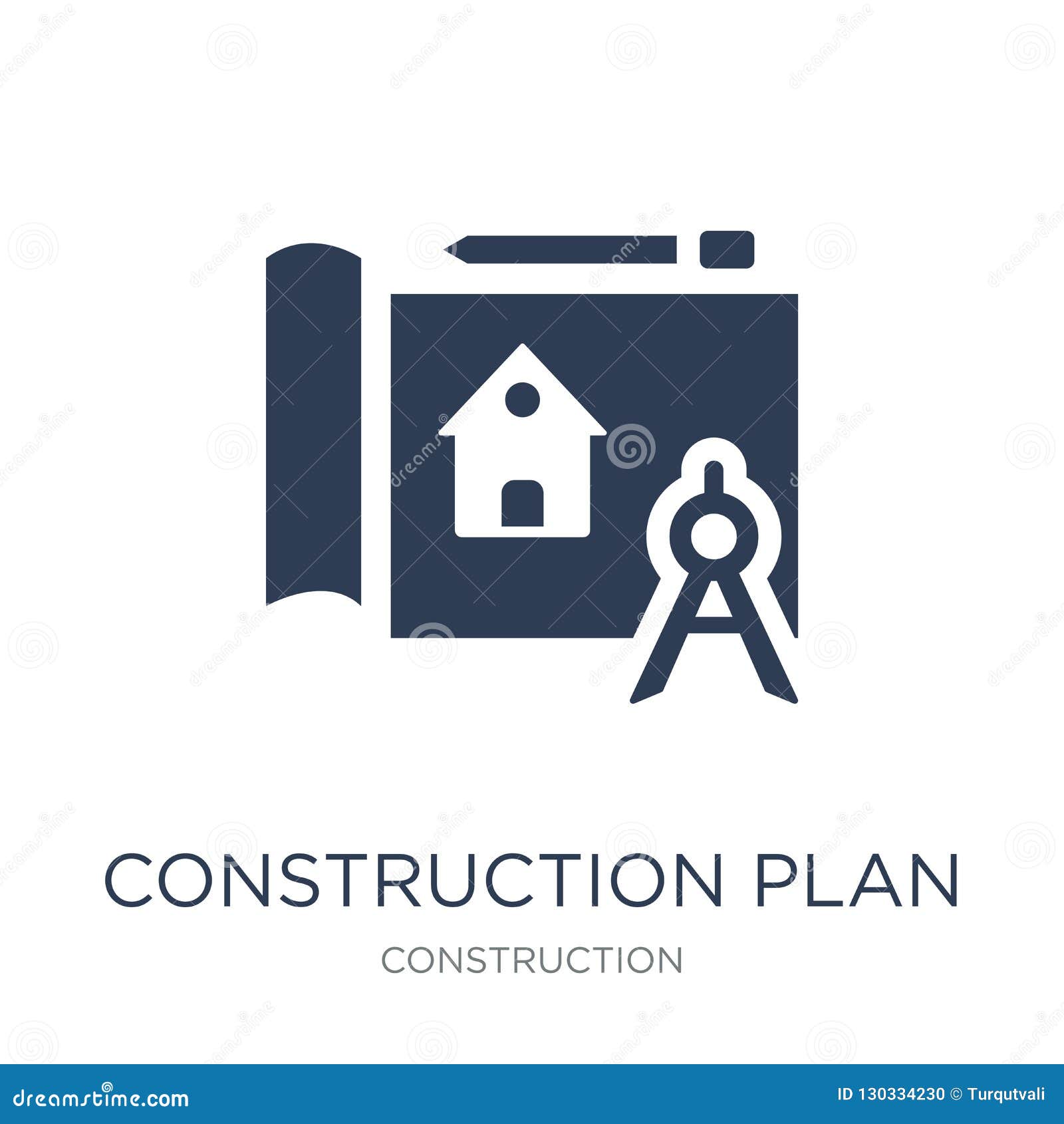 Construction Plan Icon. Trendy Flat Vector Construction Plan Icon on ...