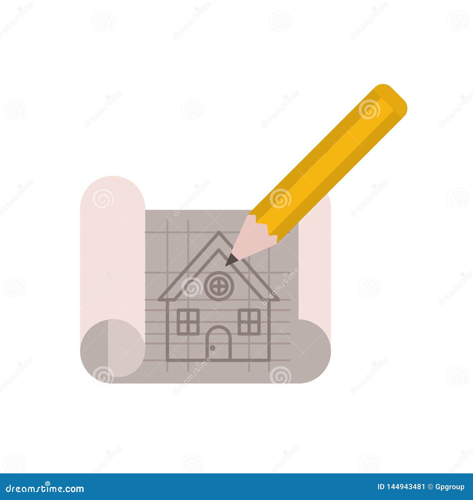 Construction Plan Isolated Icon Stock Vector - Illustration of draw ...