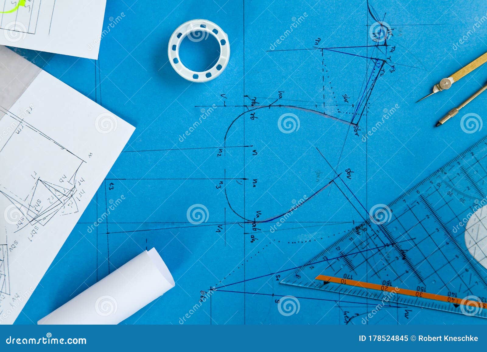 Construction plan on paper stock image. Image of chores - 178524845