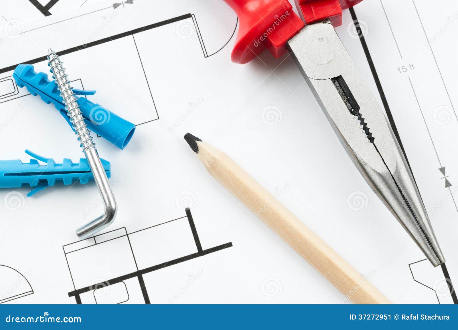 Construction Plan Tools stock image. Image of draft, concept - 37272951