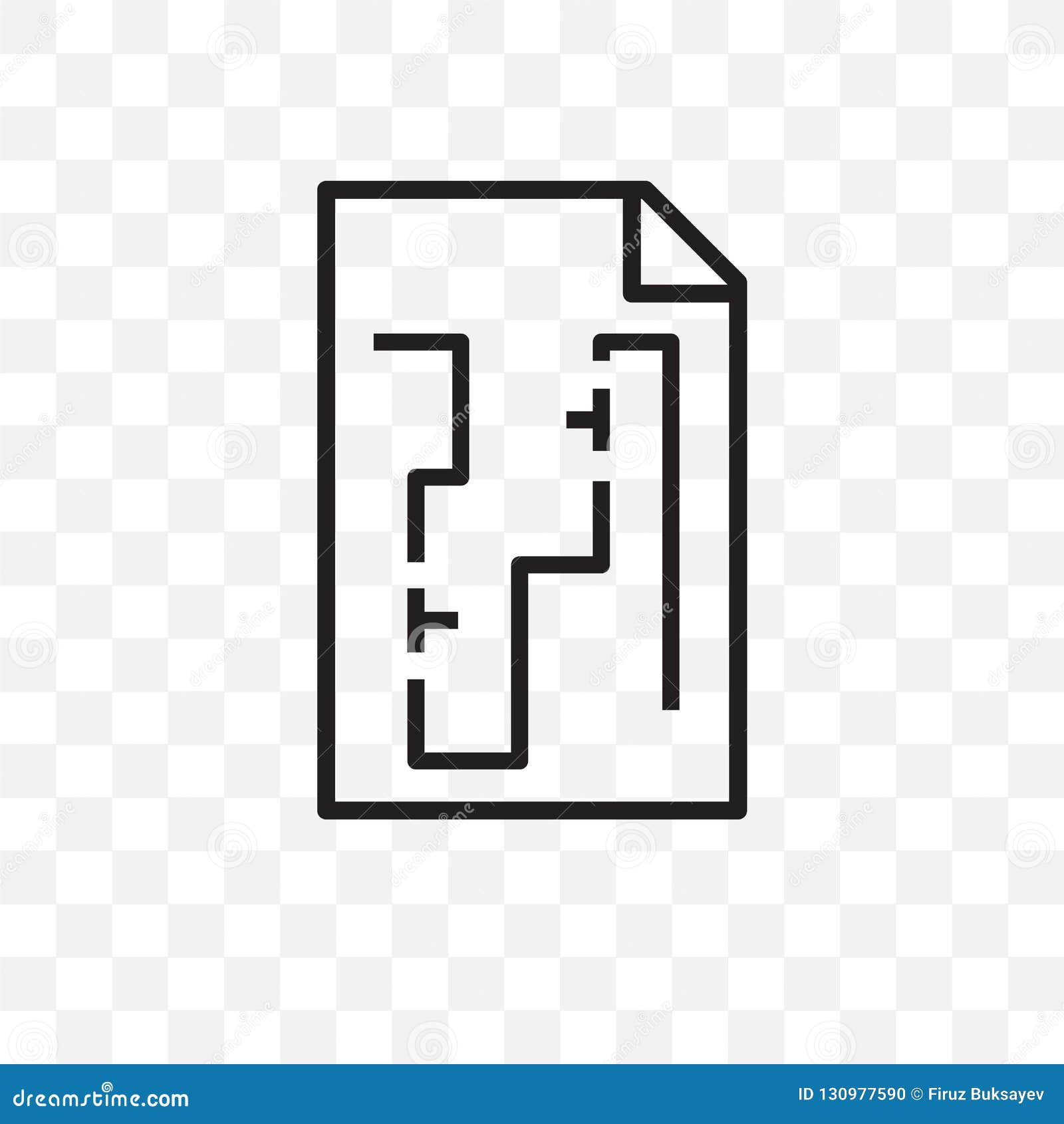 Construction Plan Vector Linear Icon Isolated on Transparent Background ...