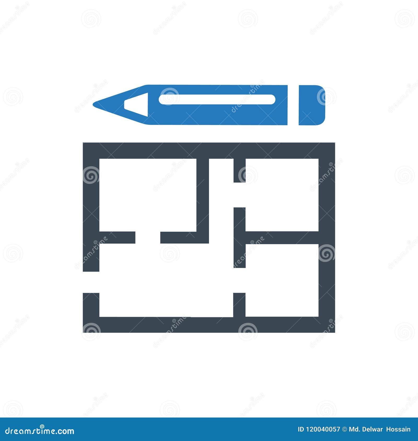 Construction Planning Icon stock vector. Illustration of print - 120040057