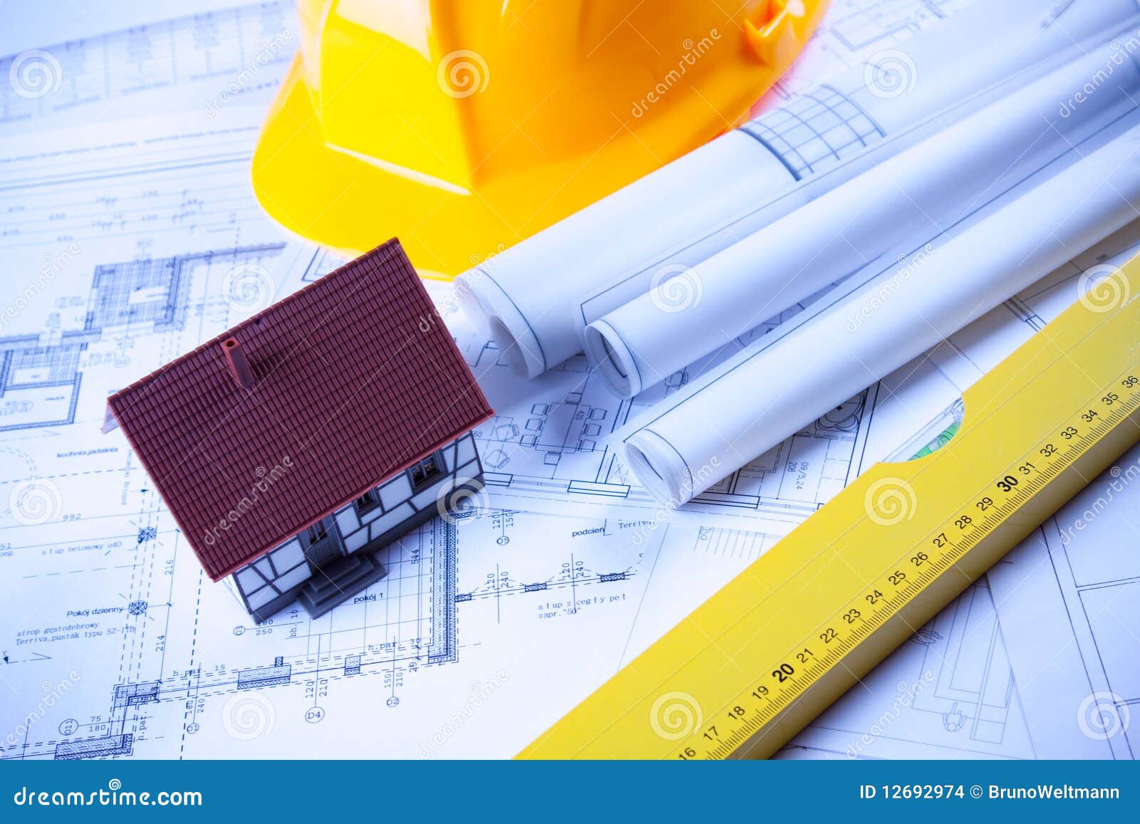 Construction Plans stock photo. Image of construct, builder - 12692974