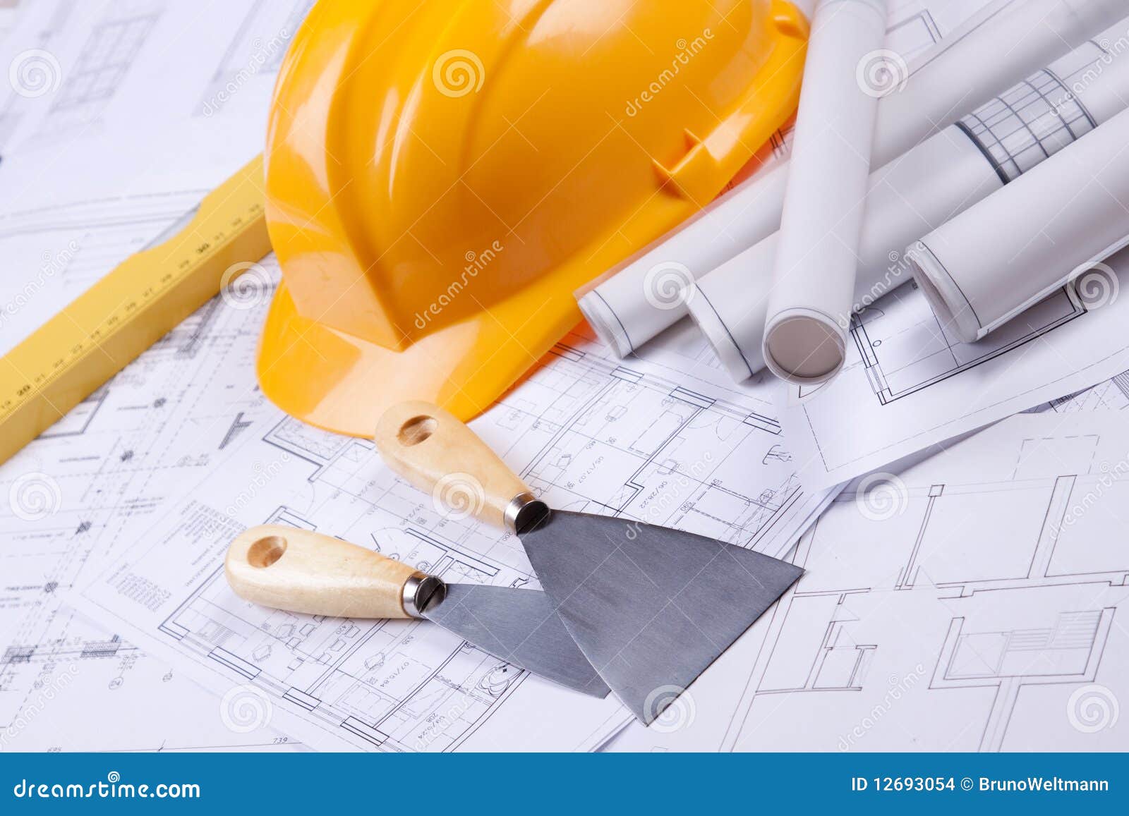 Construction Plans stock photo. Image of builder, blue - 12693054